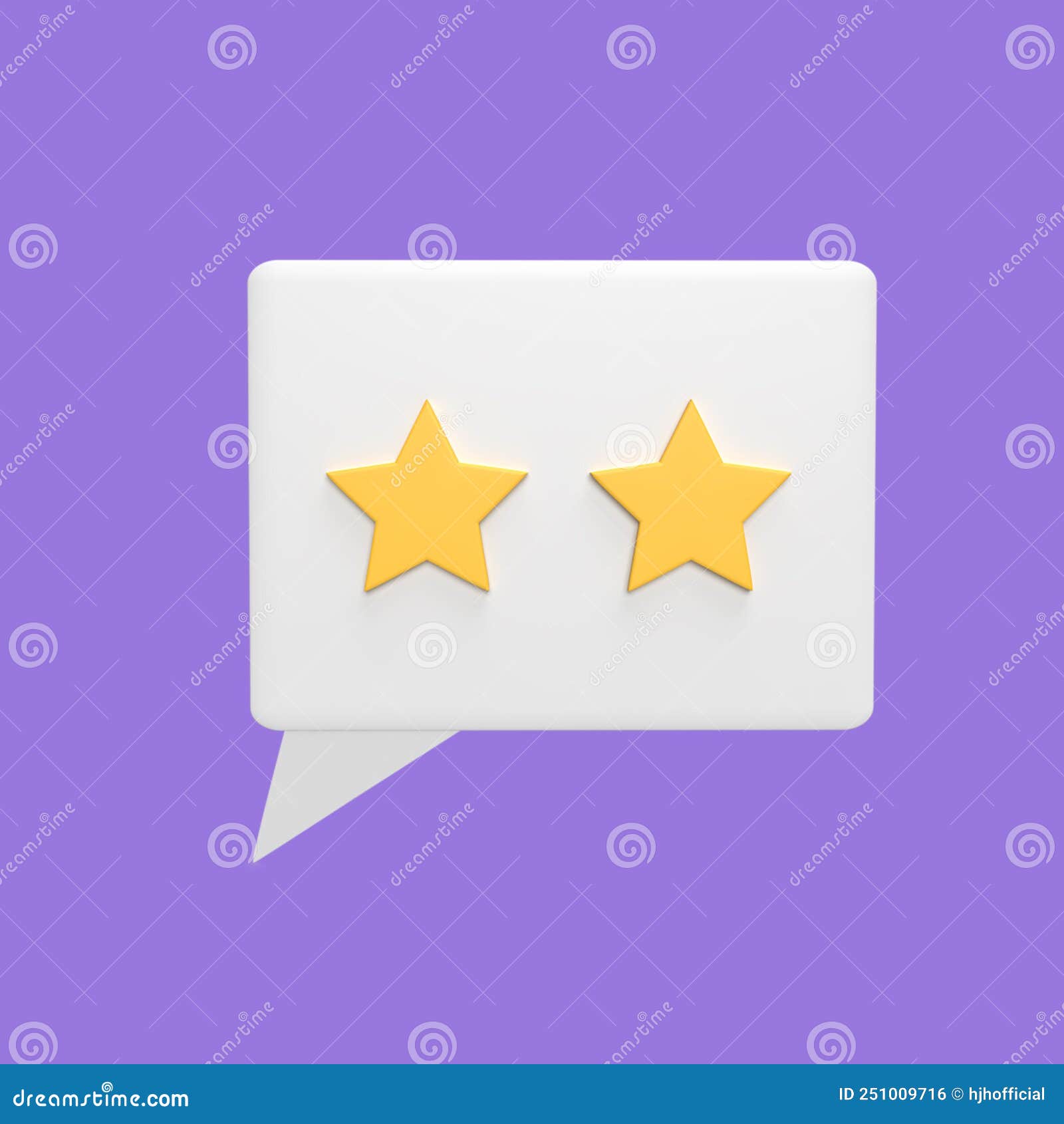 Rating Two Star 3d Icon Model Cartoon Style Concept. Render ...