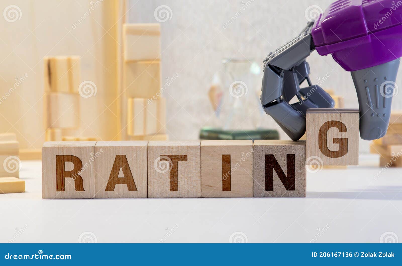 RATING Word Made with Building Blocks Isolated on White Stock Photo ...