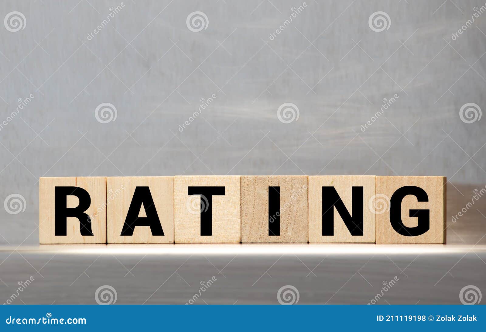 RATING Word Made with Building Blocks Isolated on White Stock Photo ...