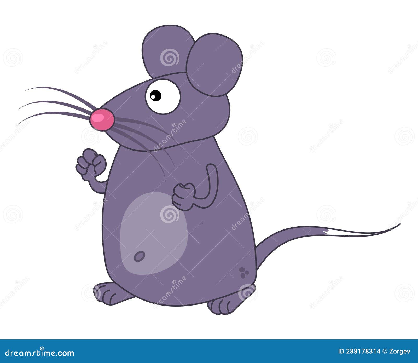 Ratinho Com Bigode Grande Em Roxo E Perfil No Vetor Branco De Fundo ...