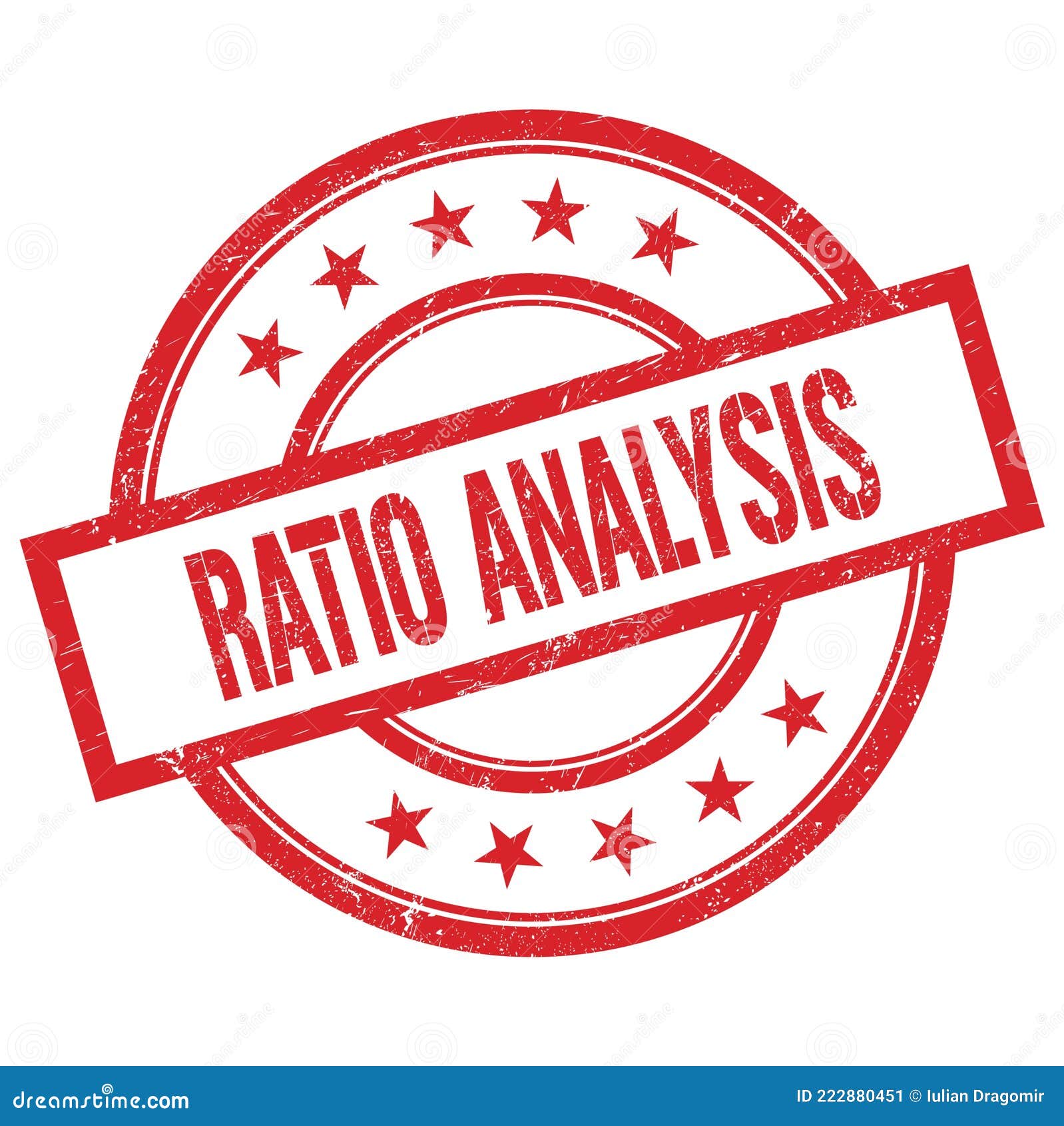 RATIO ANALYSIS Text Written on Red Vintage Round Stamp Stock ...