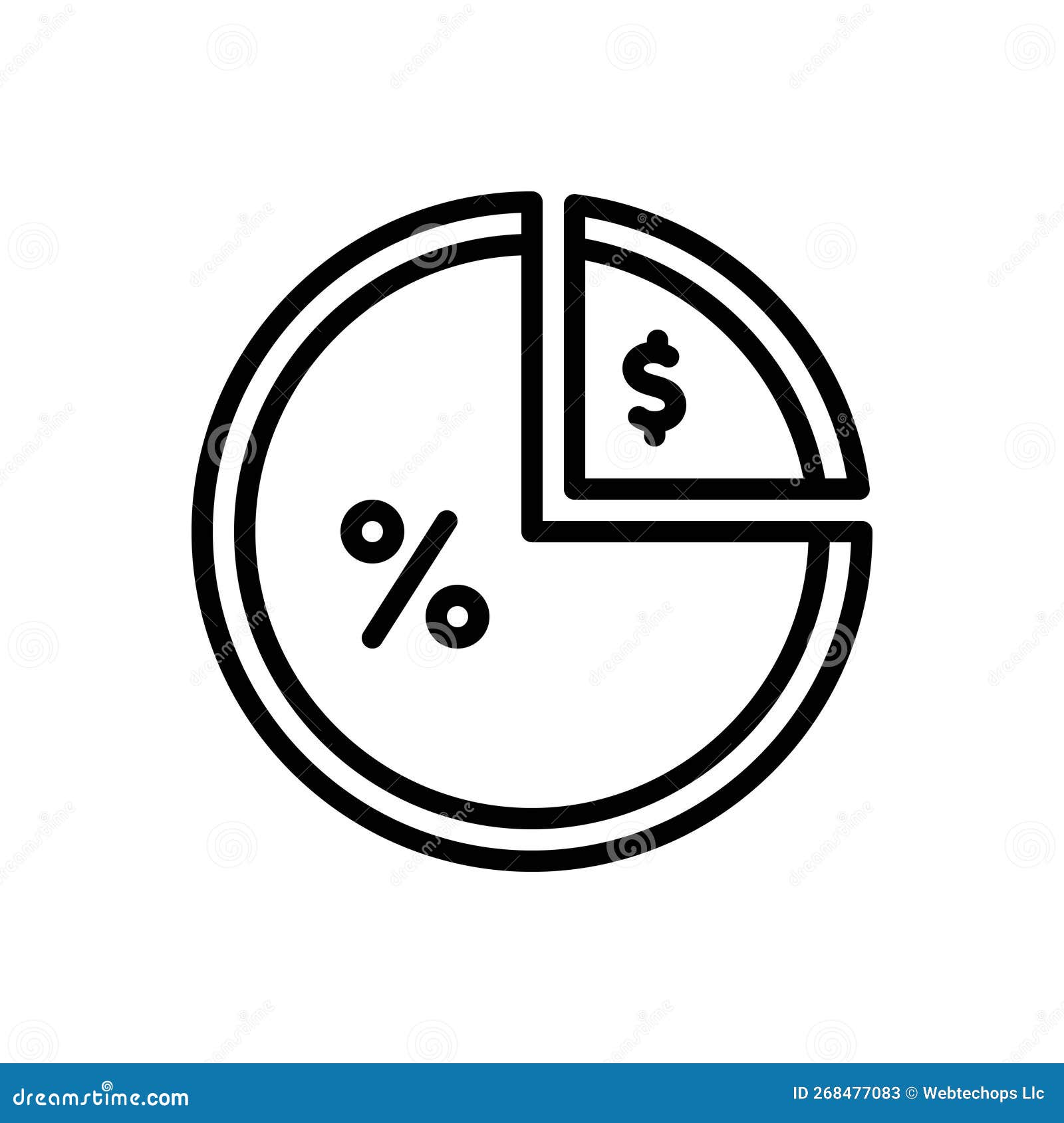 Black Line Icon for Ratio, Proportion and Fraction Stock Illustration ...