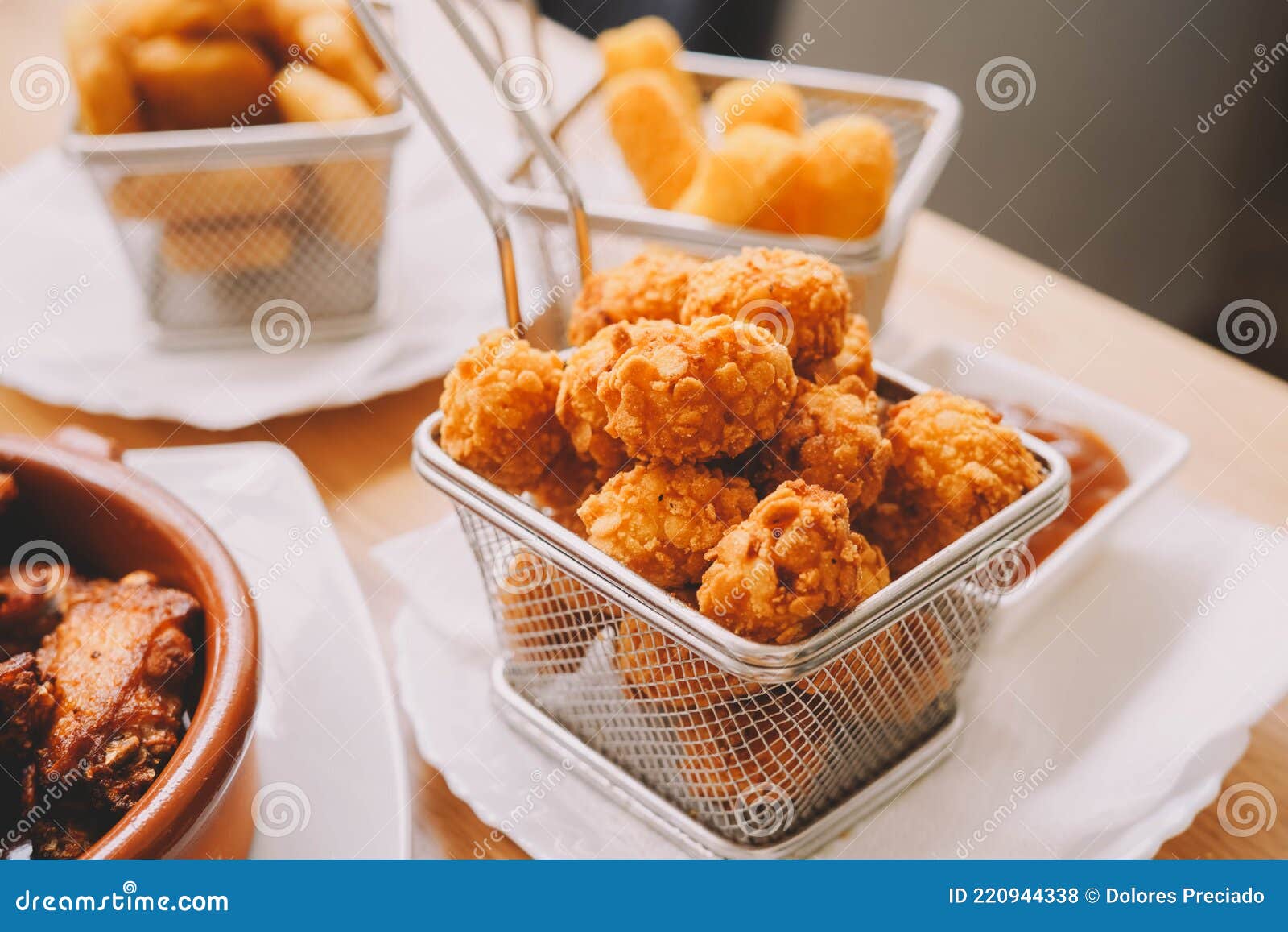 Ration of Balls Stuffed with Cheese and Chicken Stock Photo - Image of ...