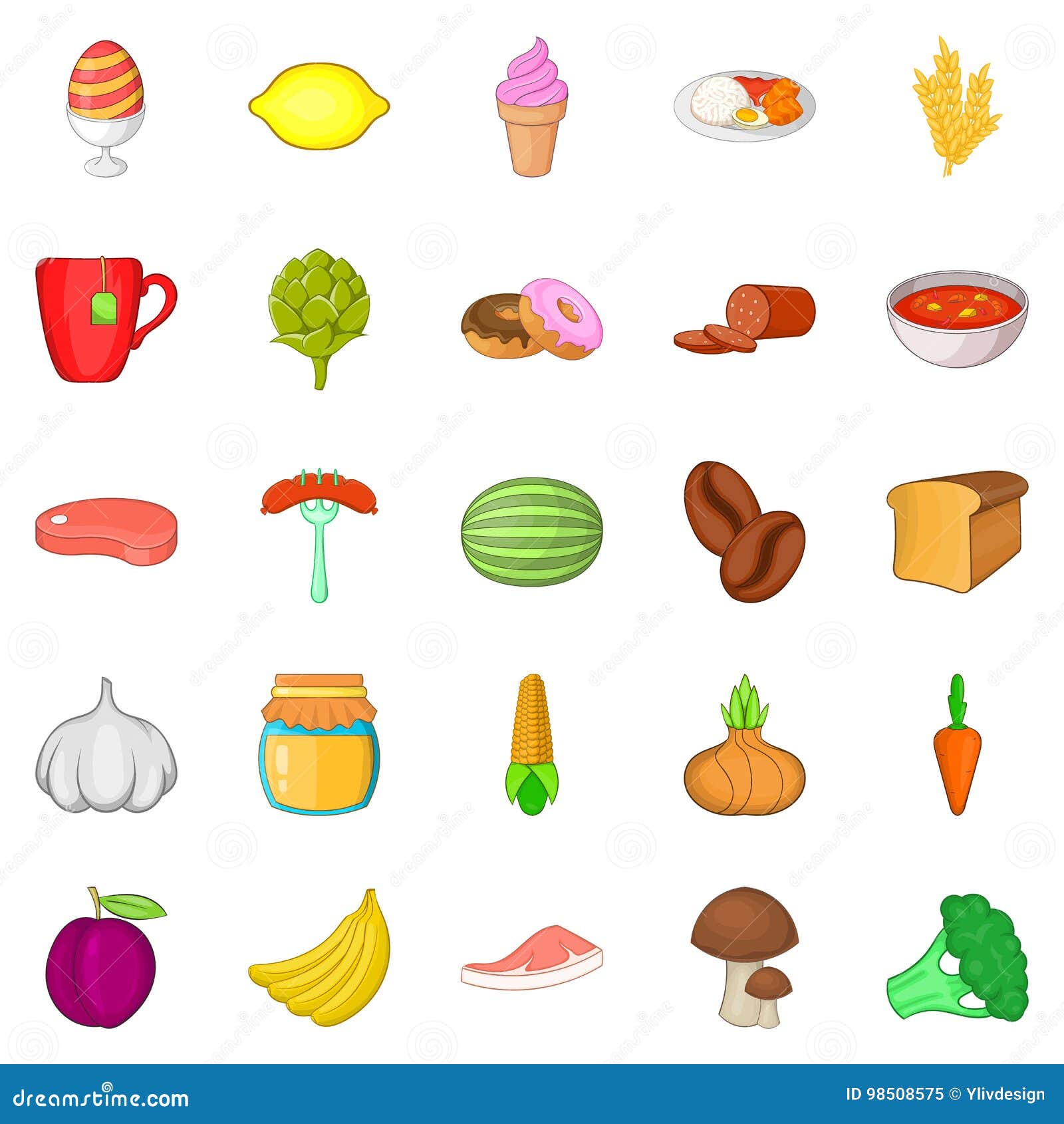 Ration Icons Set, Cartoon Style Stock Vector - Illustration of hand ...