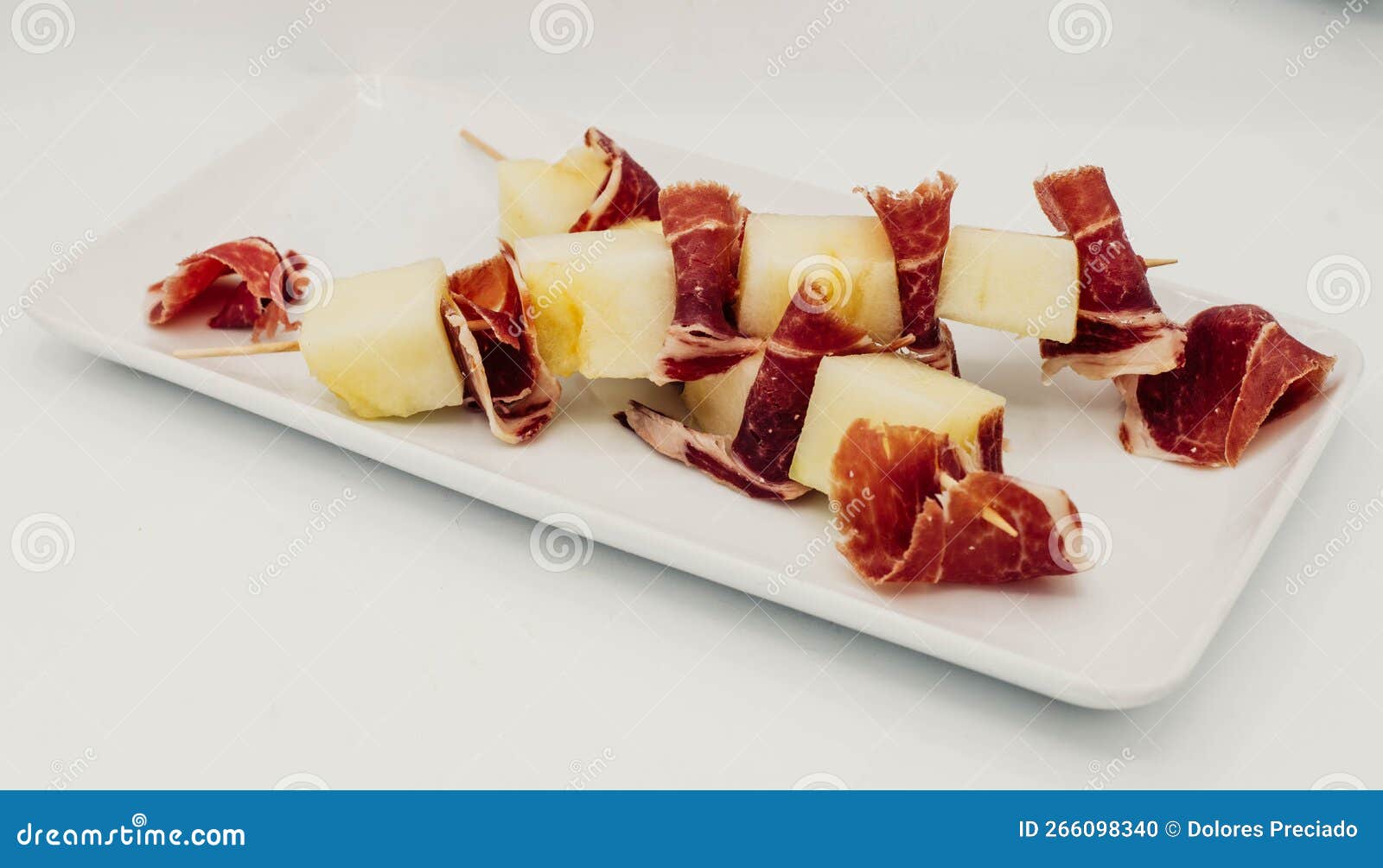 Ration of Melon with Cured Ham Typical of Spain Stock Photo - Image of ...