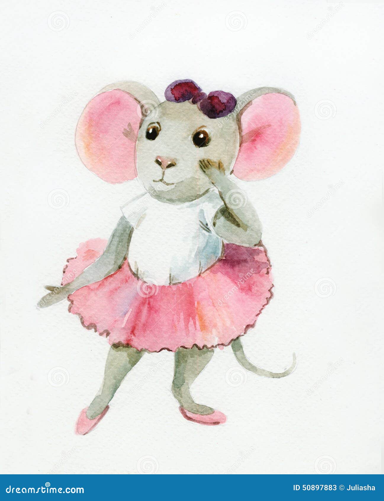 Rato-bailarina pequena ilustração stock. Ilustração de pintura - 50897883
