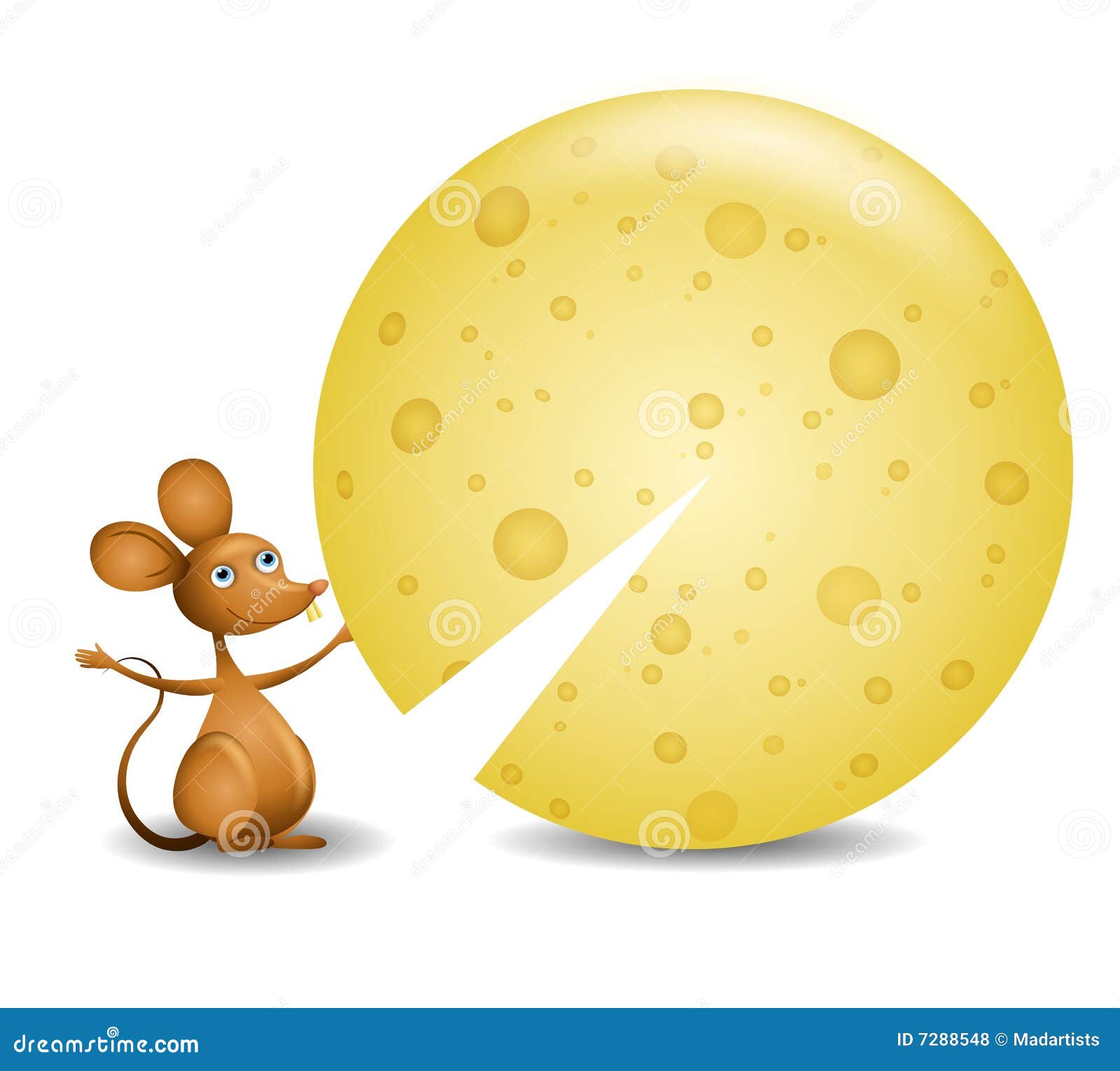 Rato Com a Roda Grande Do Queijo Ilustração Stock - Ilustração de ...