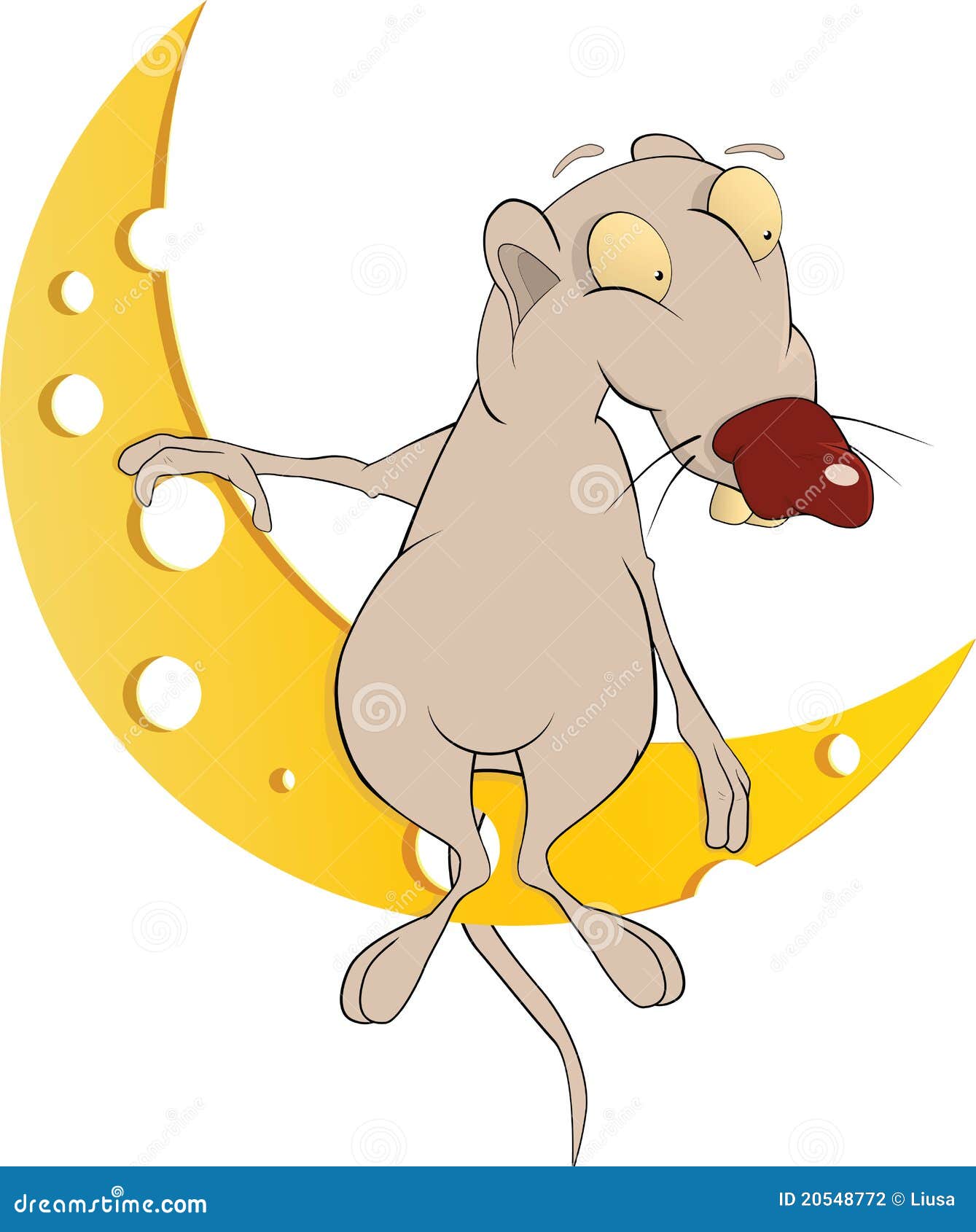 Rato e a lua do queijo ilustração do vetor. Ilustração de livro - 20548772