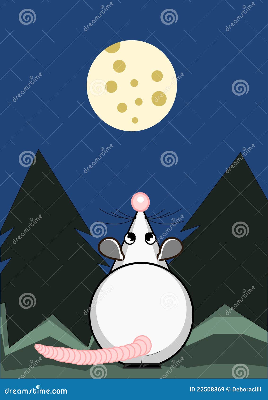 Rato e a lua do queijo ilustração do vetor. Ilustração de cômico - 22508869