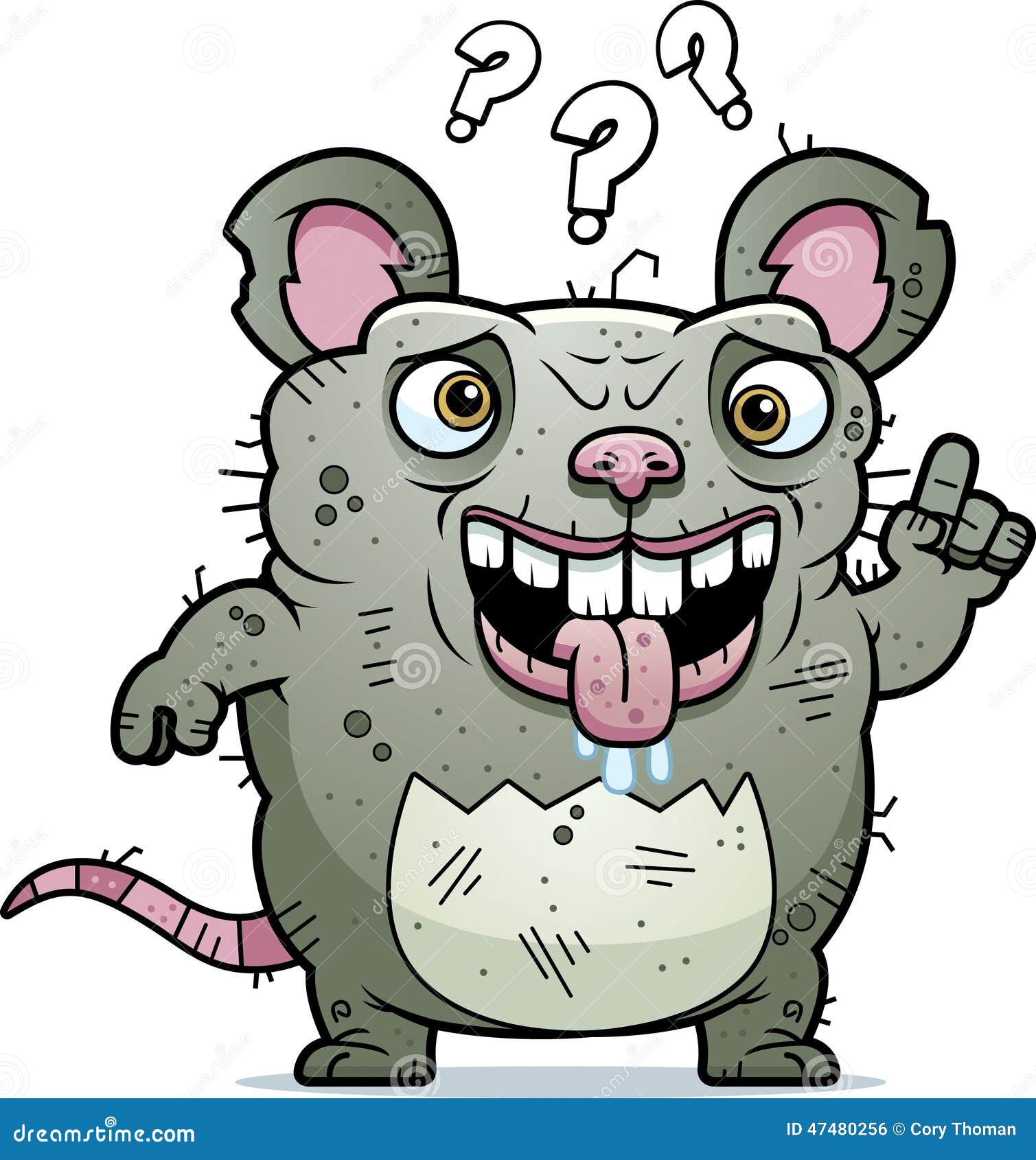 Rato feio confuso ilustração do vetor. Ilustração de cartoon - 47480256