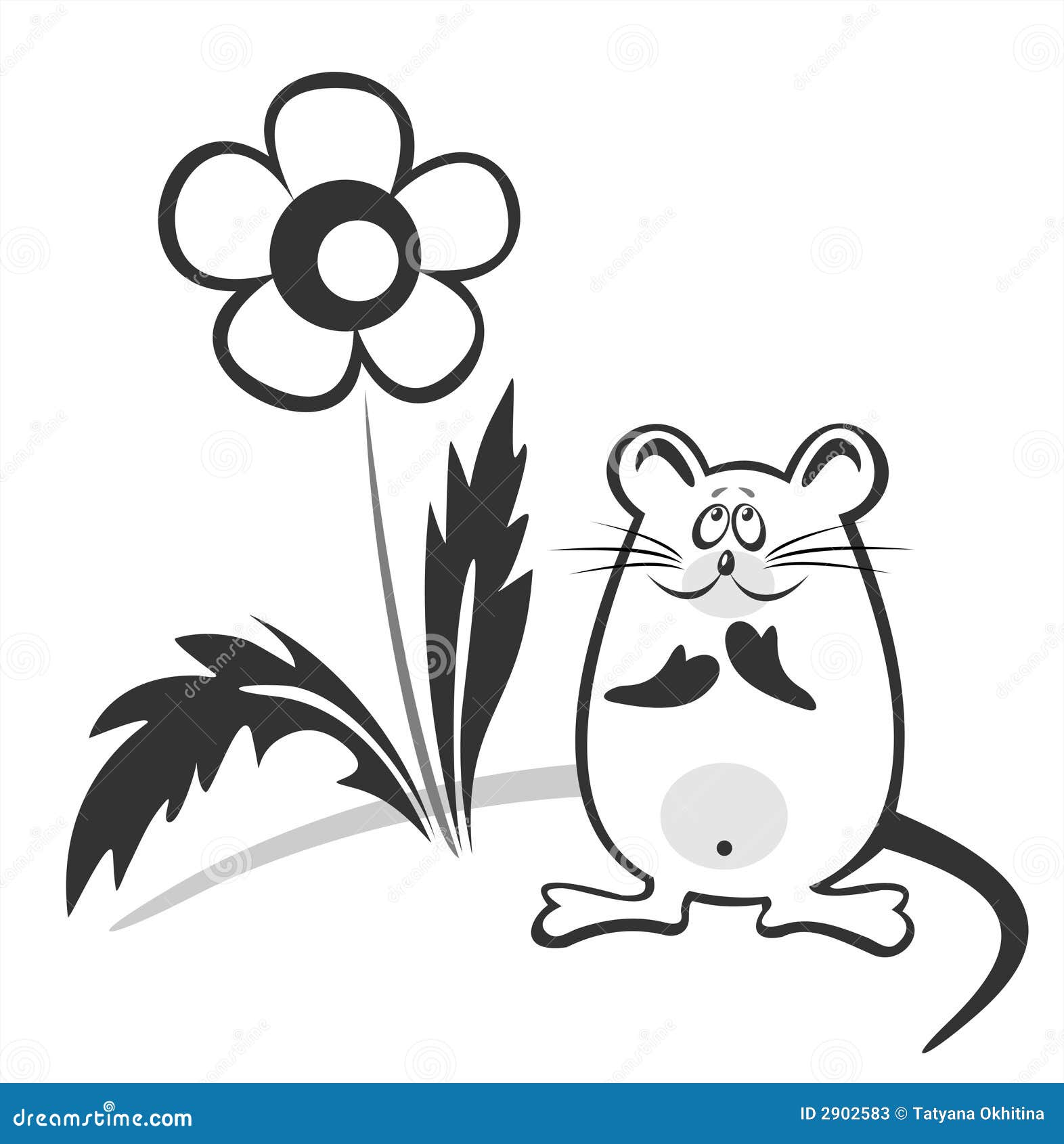 Rato preto e branco ilustração do vetor. Ilustração de gnawer - 2902583