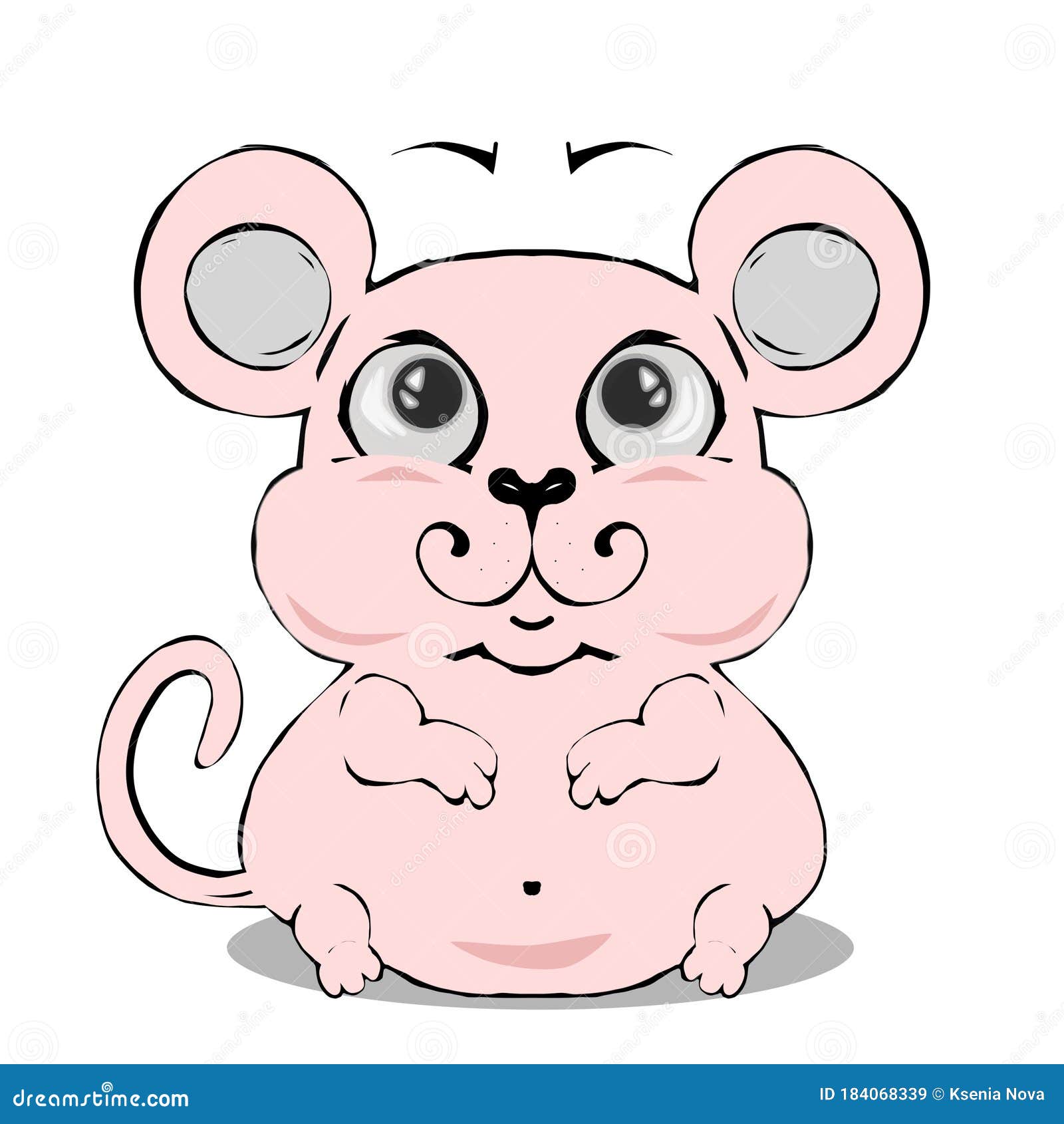 Rato rosa com sobrancelhas ilustração stock. Ilustração de cartoon ...