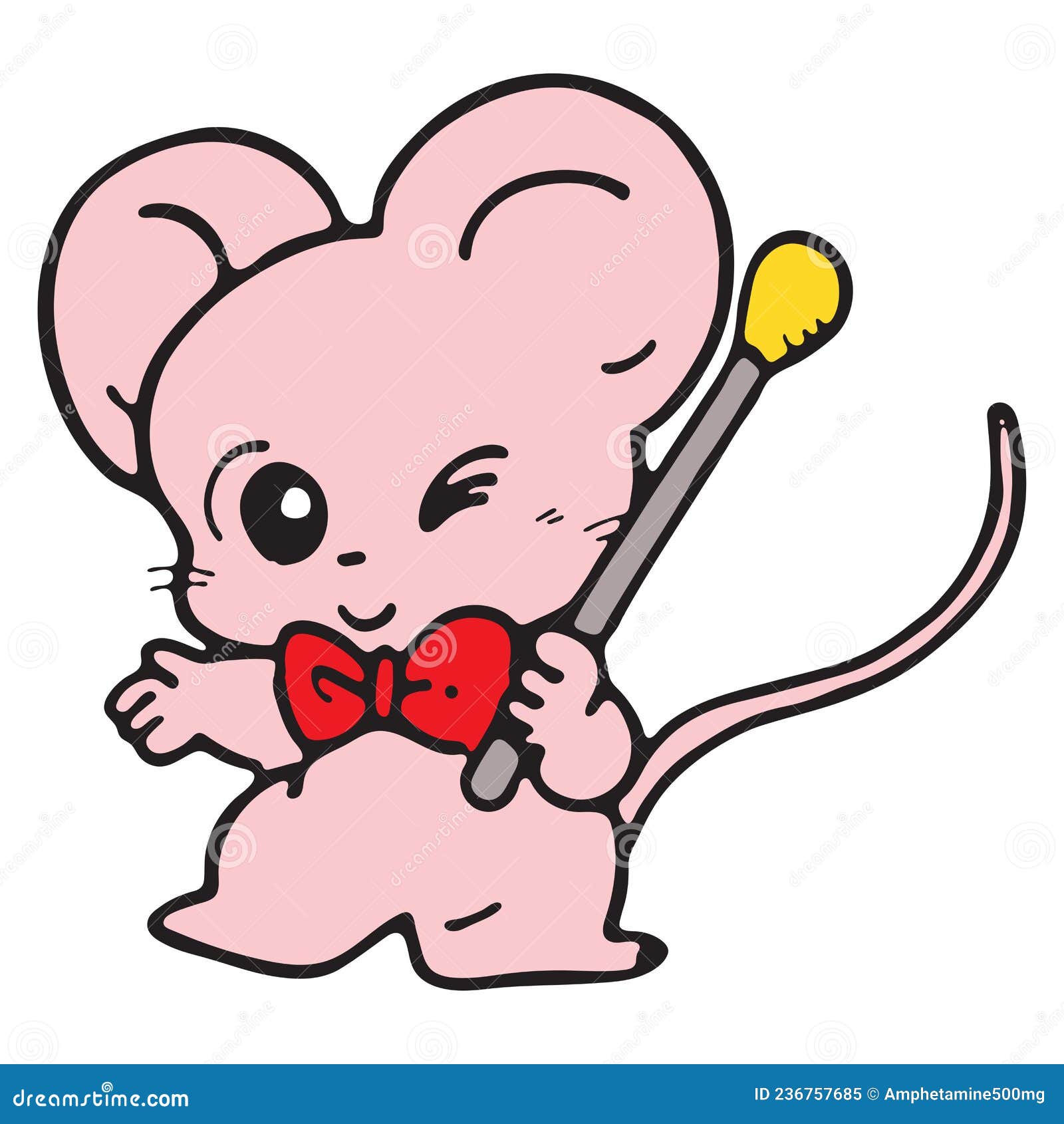 Rato rosa-desenho ilustração do vetor. Ilustração de animal - 236757685