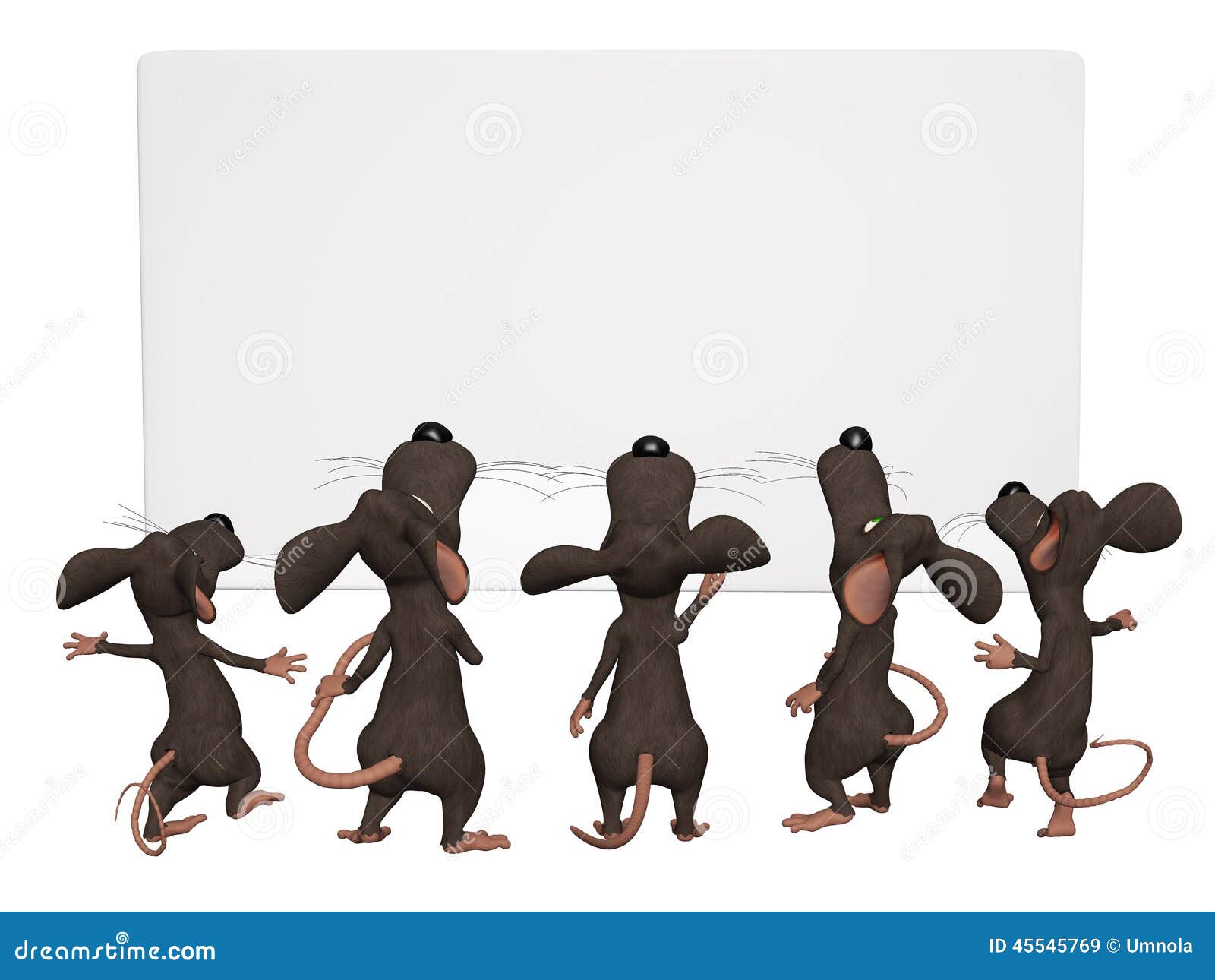 Ratones De La Historieta Con Un Marco En Blanco Stock de ilustración ...