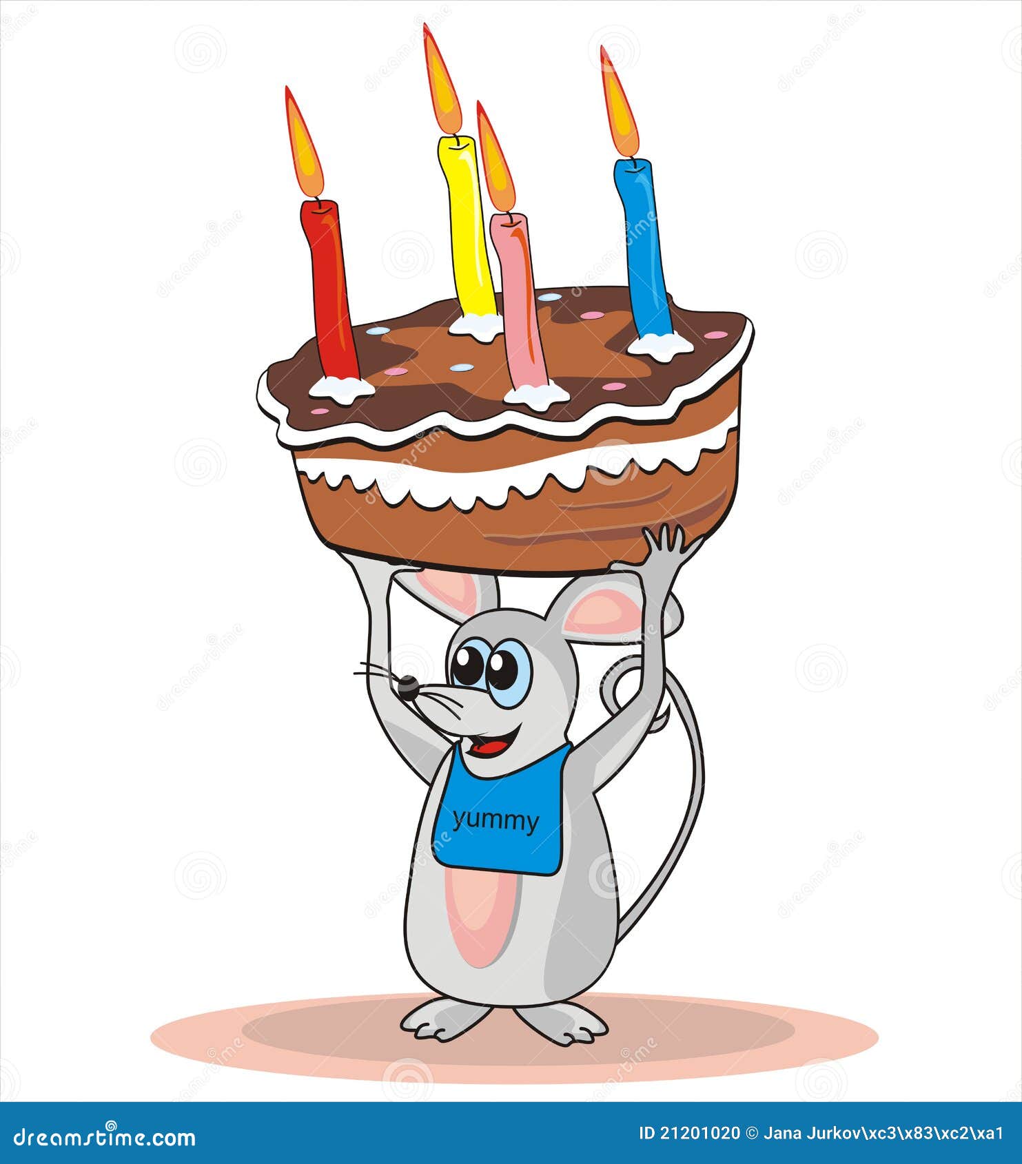 Ratones y torta ilustración del vector. Ilustración de vela - 21201020