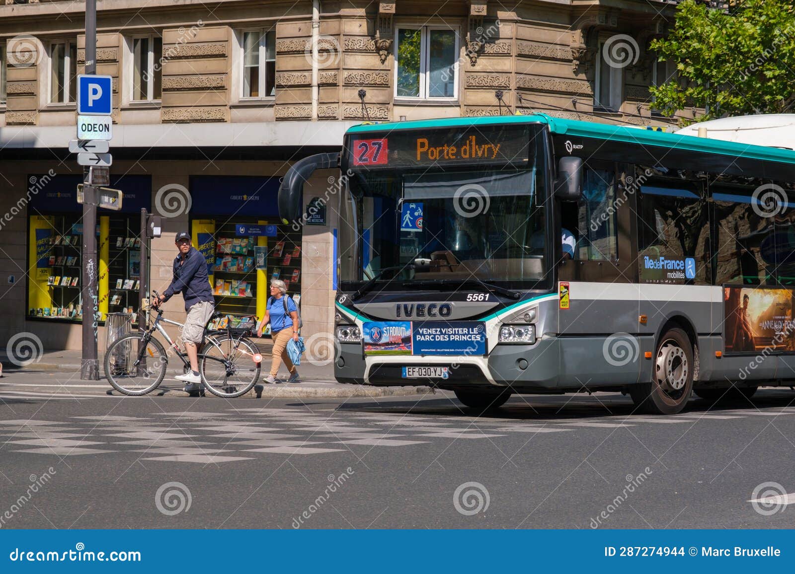 RATP Bus on Boulevard Saint-Michel in Paris Editorial Stock Image ...