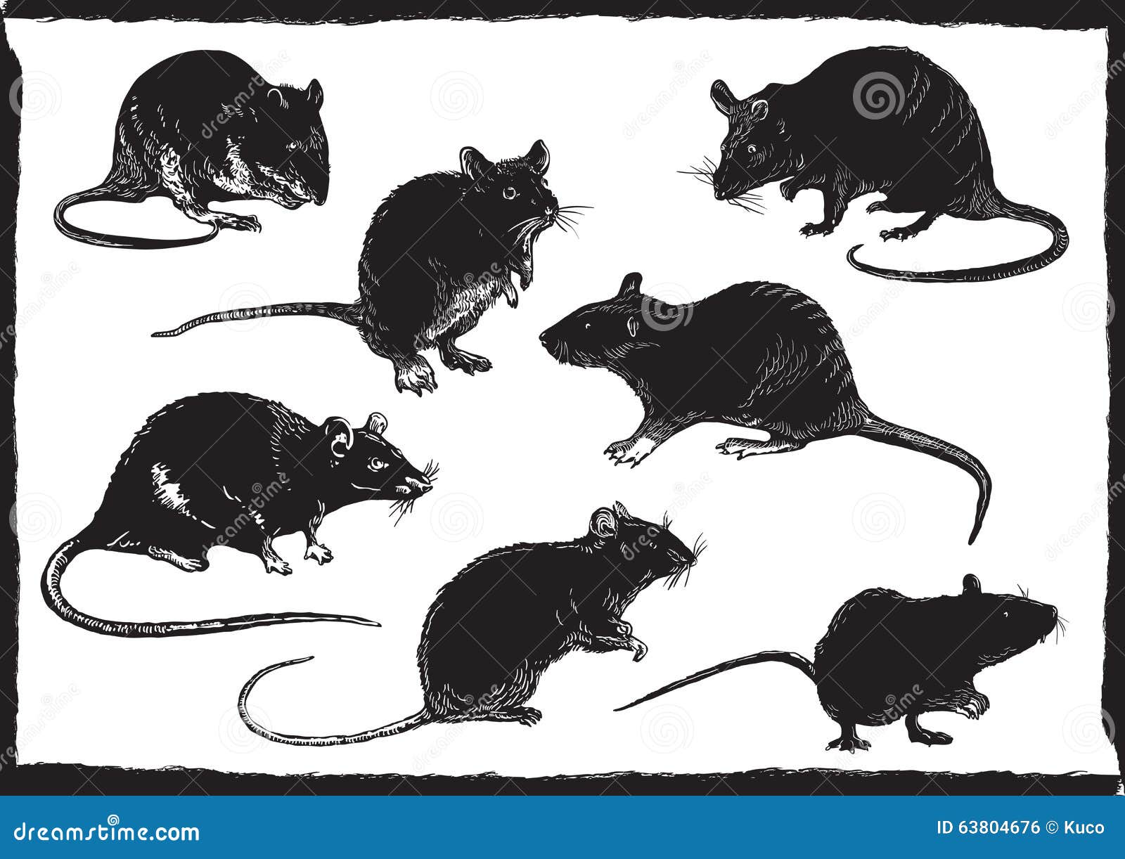 Rats Collection, Freehand Sketching, Vector Illustration Stock Vector ...