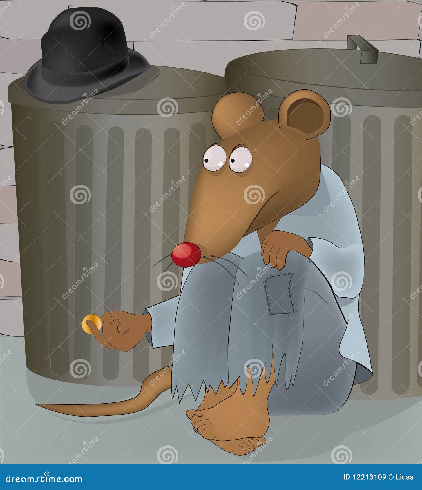Rats at garbage tanks stock vector. Illustration of hunger - 12213109