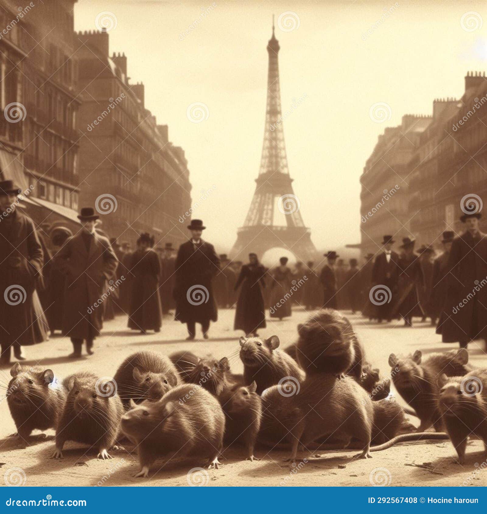 Rats in Paris stock illustration. Illustration of environment - 292567408
