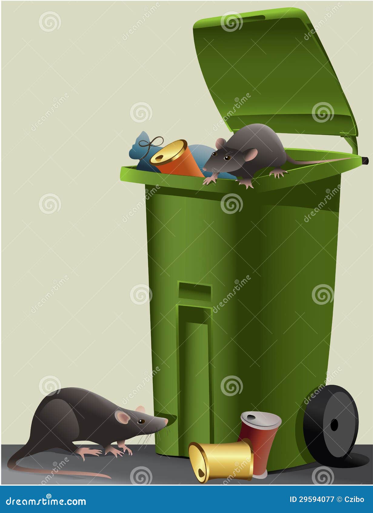 Rats In The Rubbish Dump Cartoon Vector | CartoonDealer.com #29594077