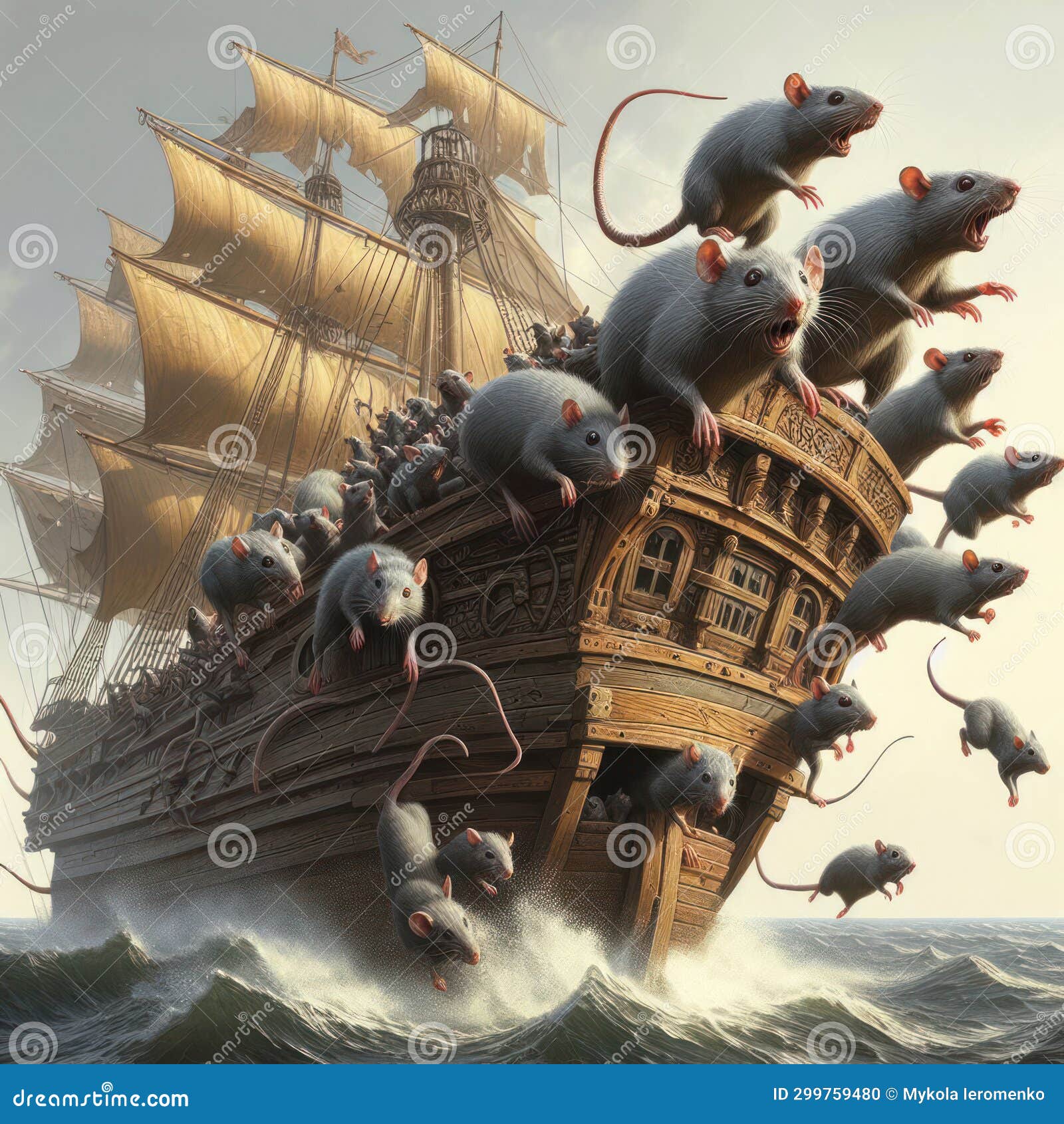 Rats are Running from a Sailing Ship. Stock Illustration - Illustration ... Rats are Running from a Sailing Ship. Stock Illustration - Illustration ...