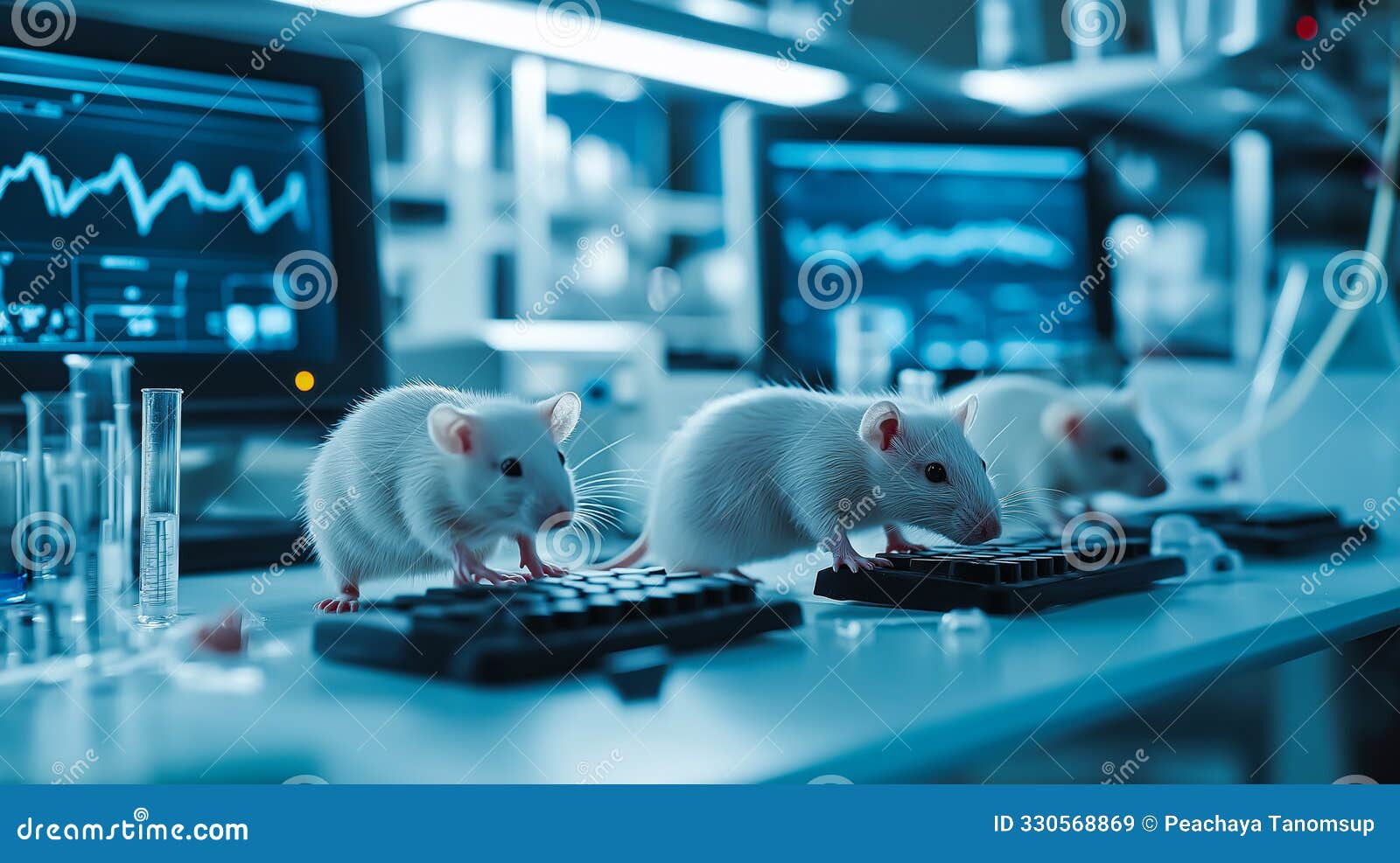 Rats are Shown in an Experiment Lab Setting. Generative AI Stock ...