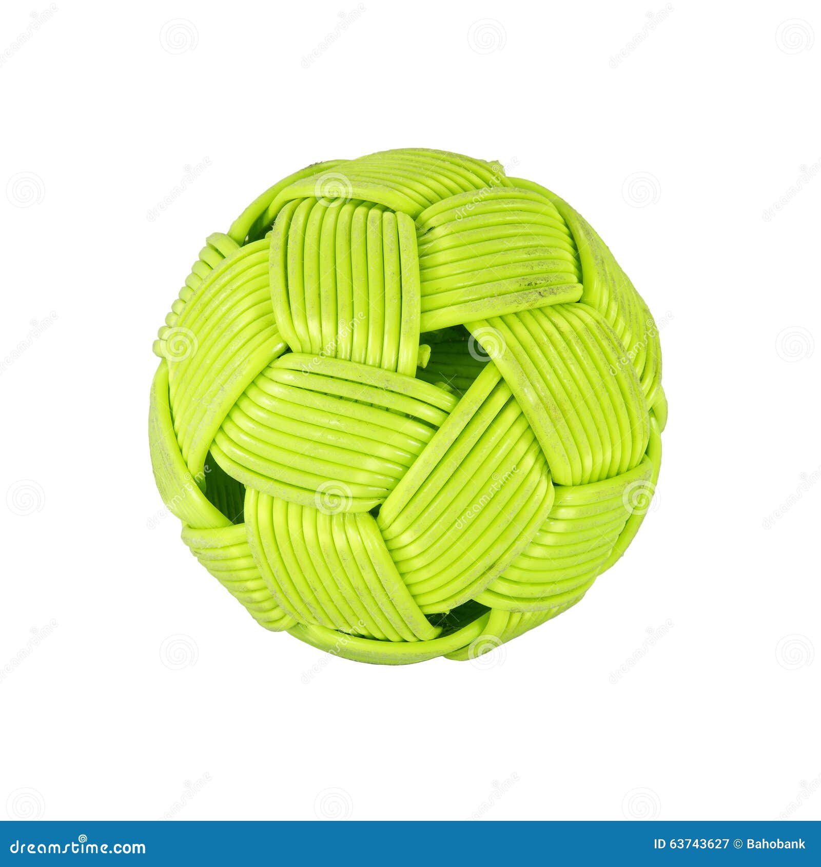 Rattan Ball Green Color Background White Isolate Stock Image - Image of ...