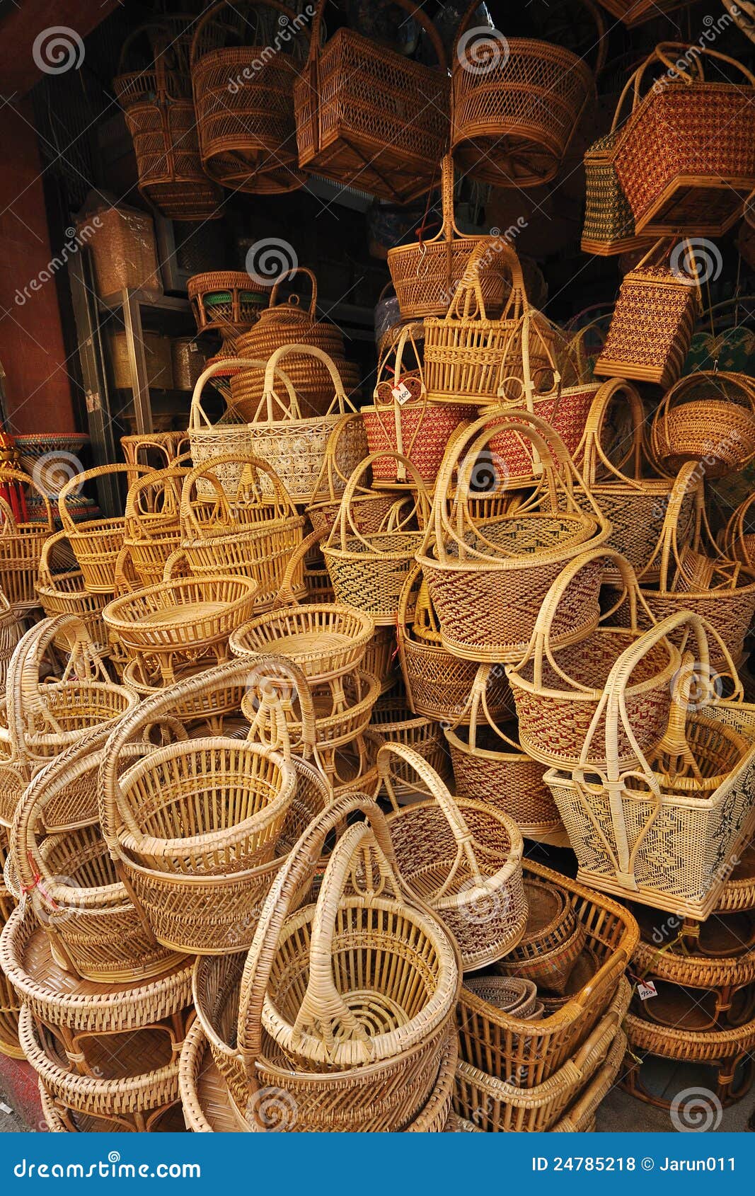 Rattan basket stock photo. Image of thai, rattan, workmanship - 24785218