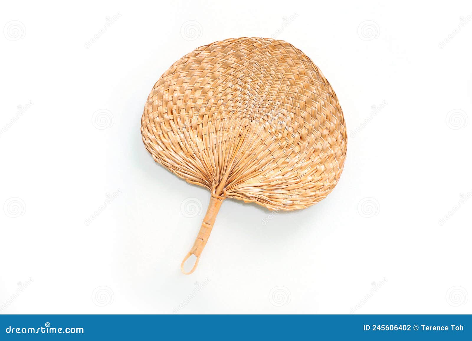 View of a Hand Held Rattan Fan with White Background Stock Photo ...