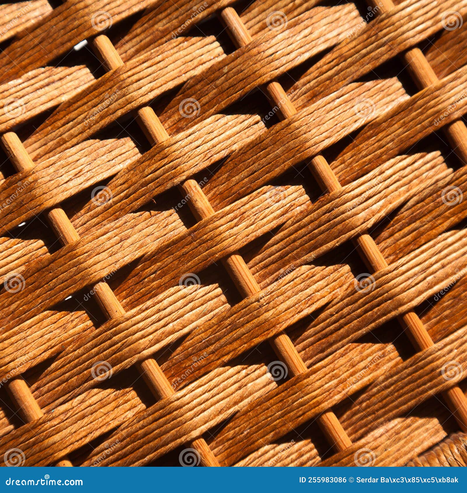 Rattan Square Wicker Texture with Handmade Traditional and Dry Branches ...