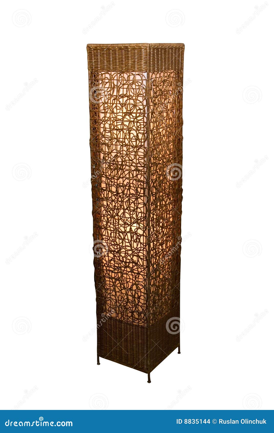 Rattan stand lamp stock photo. Image of beauty, electric - 8835144