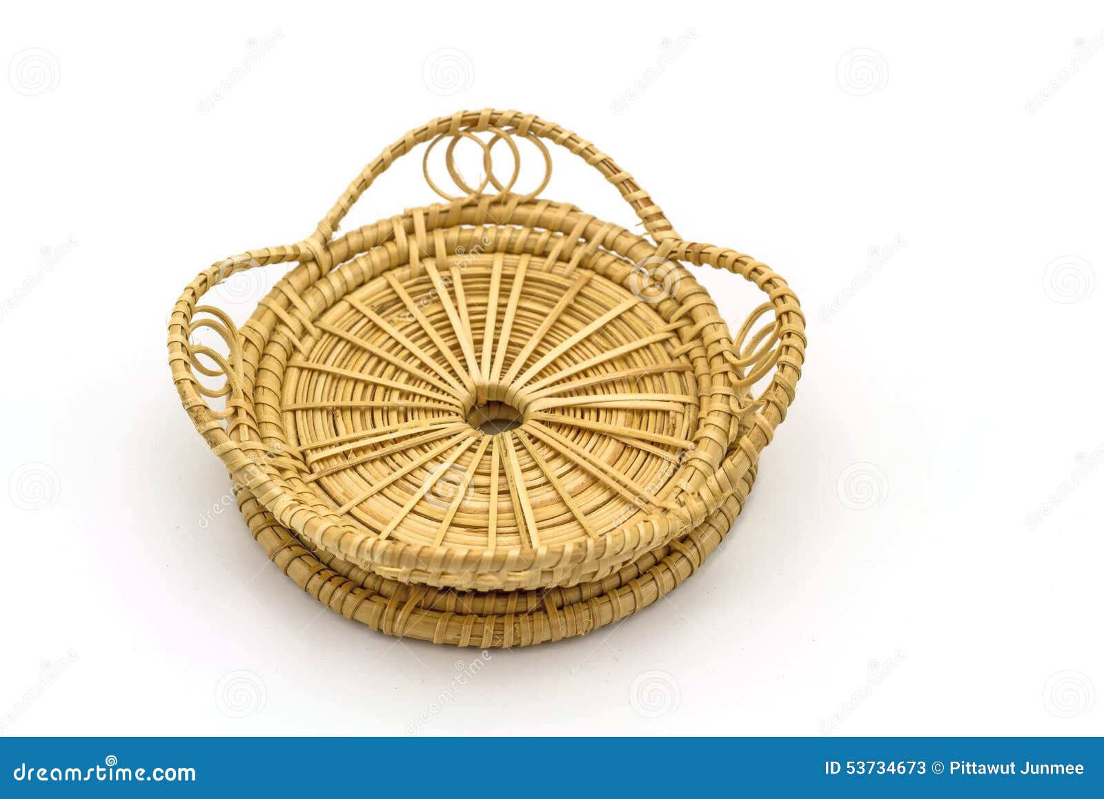 Rattan Weave Mat on a White Background Stock Image - Image of oriental ...