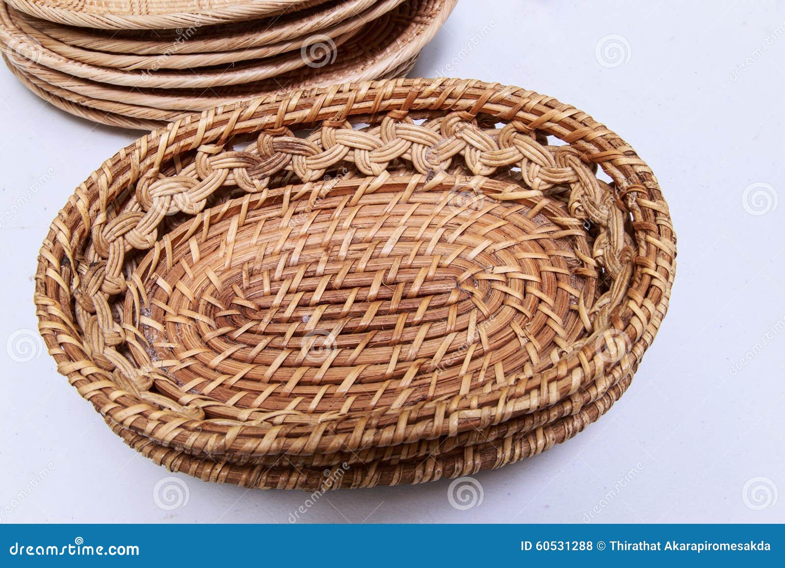Rattan Weave Mat on a White Background Stock Photo - Image of basket ...