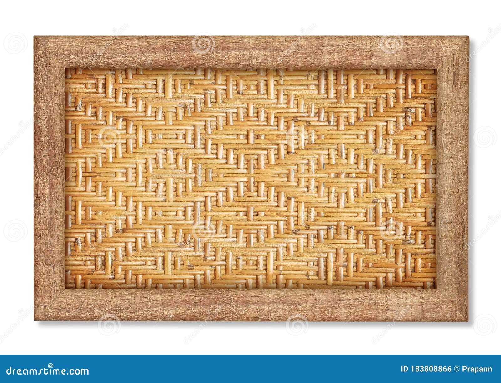 Rattan Weave Pattern in Wooden Frame Stock Photo - Image of square ...