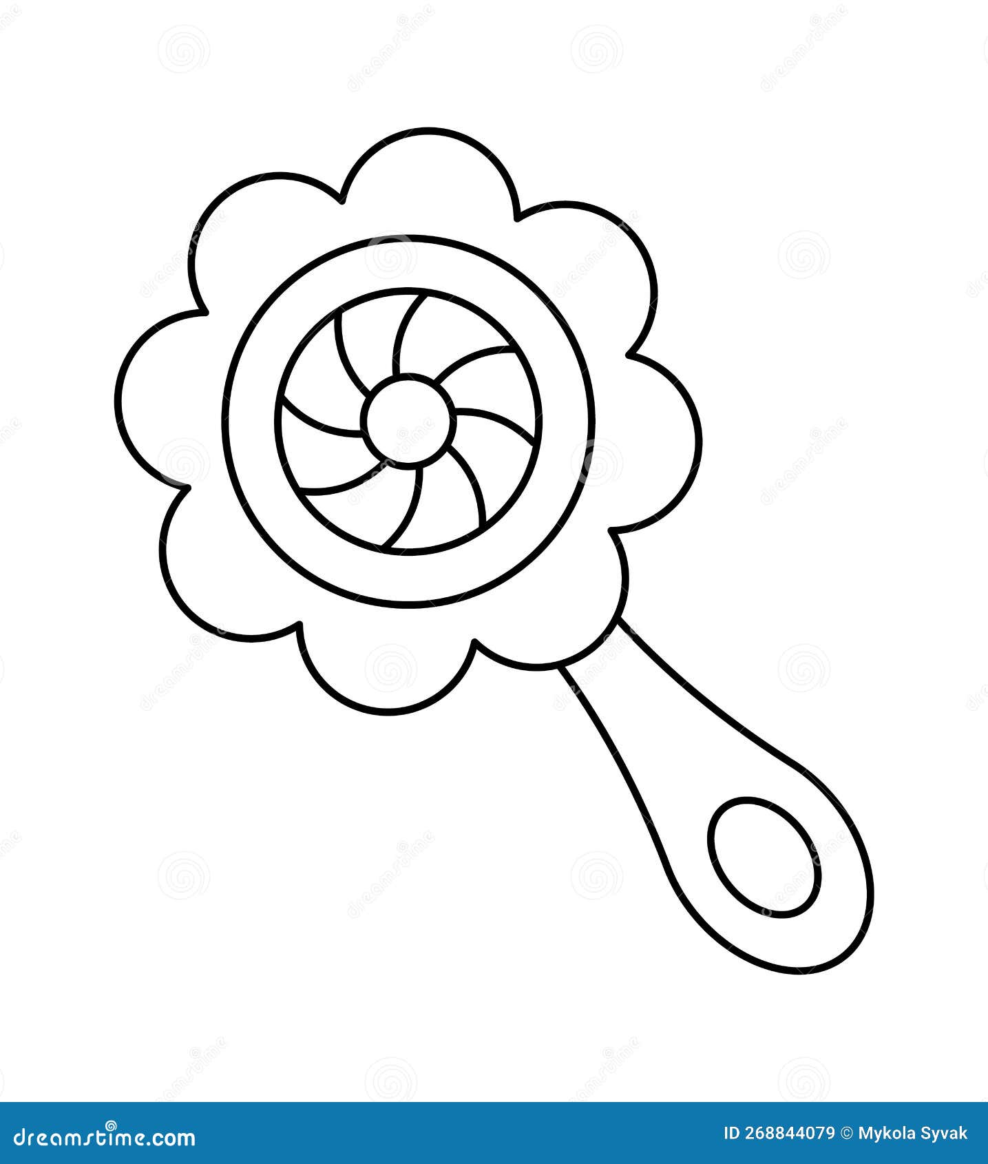 Rattle for Babies Line Art Icon Accessory for Toddlers Stock Vector ...