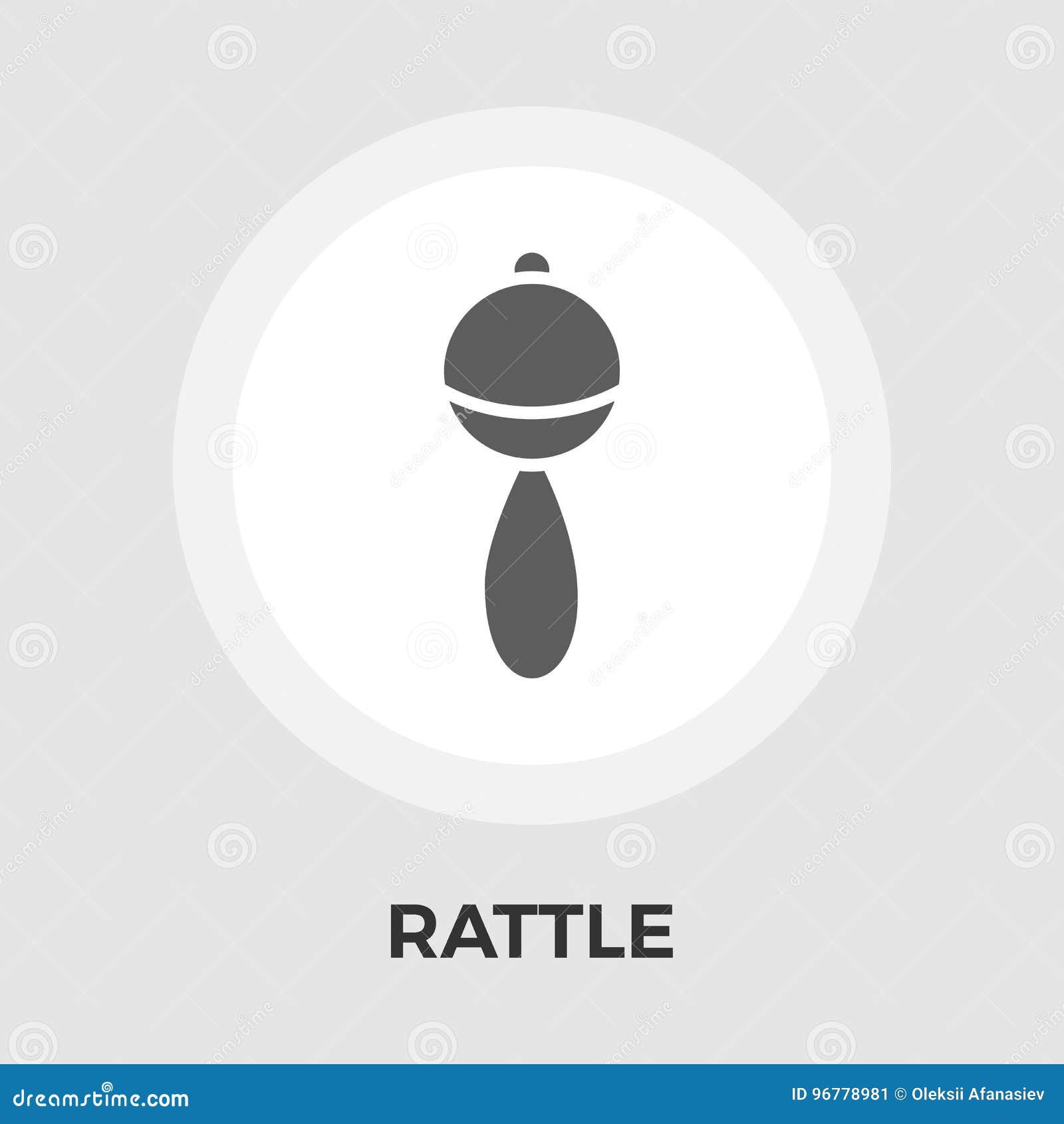 Rattle Flat Icon stock vector. Illustration of shake - 96778981