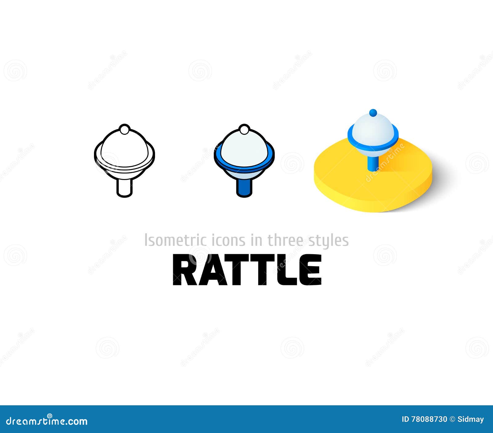 Rattle Icon in Different Style Stock Vector - Illustration of present ...