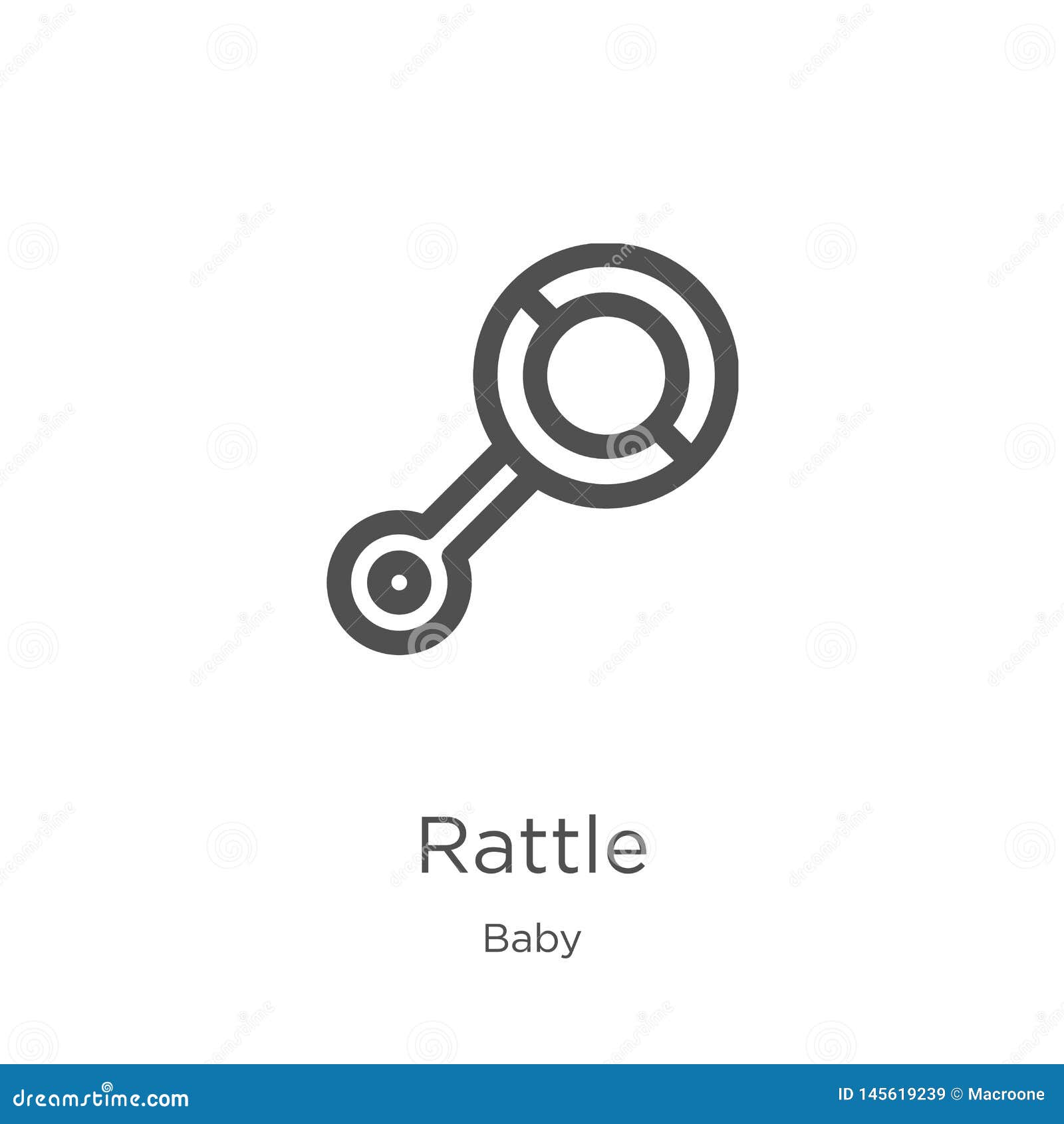 Rattle Icon Vector from Baby Collection. Thin Line Rattle Outline Icon ...