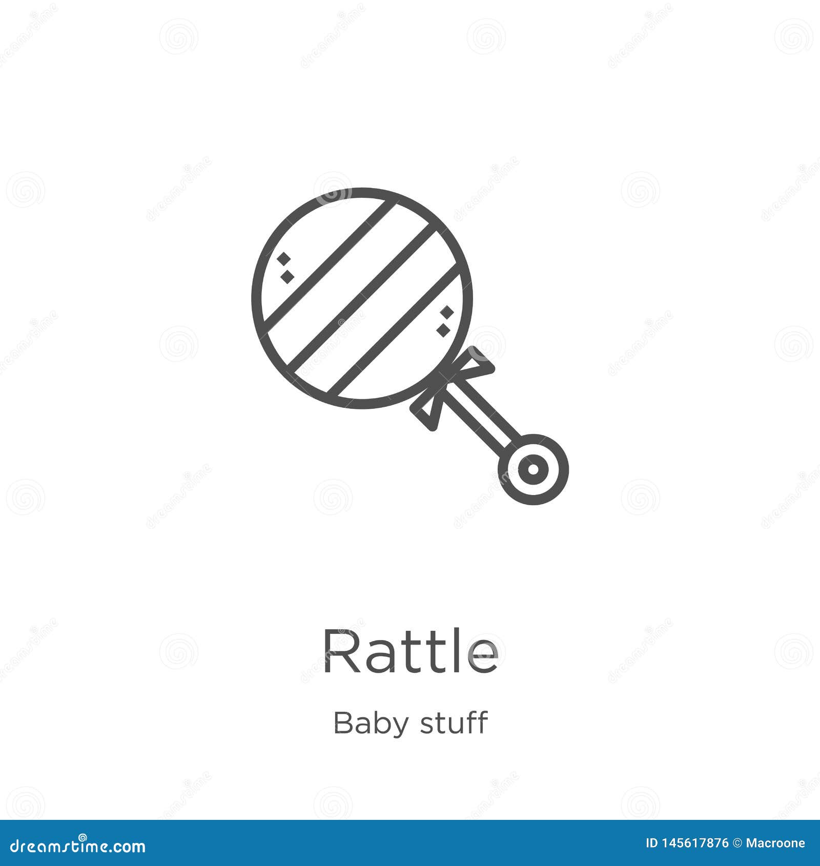 Rattle Icon Vector from Baby Stuff Collection. Thin Line Rattle Outline ...