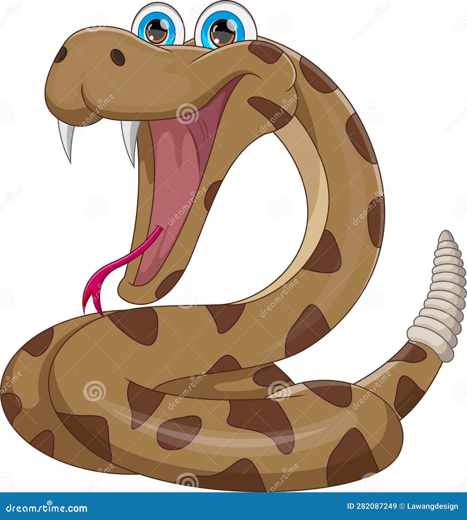 Rattlesnake Cartoon Isolated On White Background Vector Illustration ...