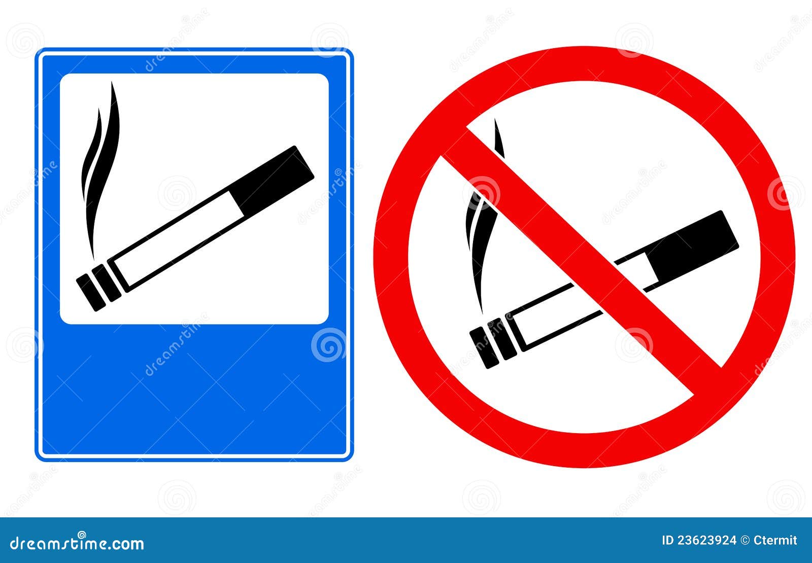 Rauchender Bereich Und Nichtraucher Singt Vektor Abbildung ...