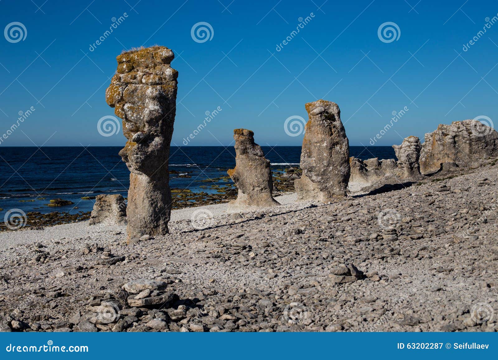 Raukar on Gotland stock image. Image of sweden, formation - 63202287