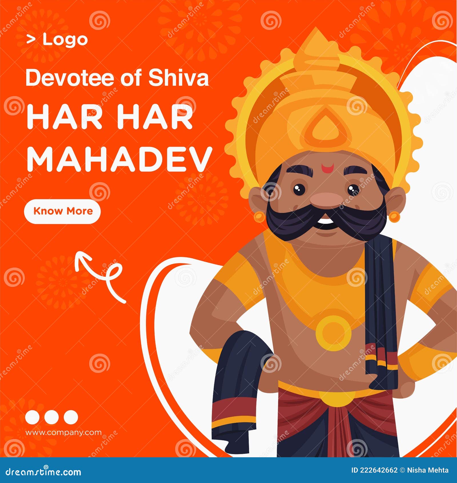 Banner Design of Devotee of Shiva Stock Vector - Illustration of hindu ...