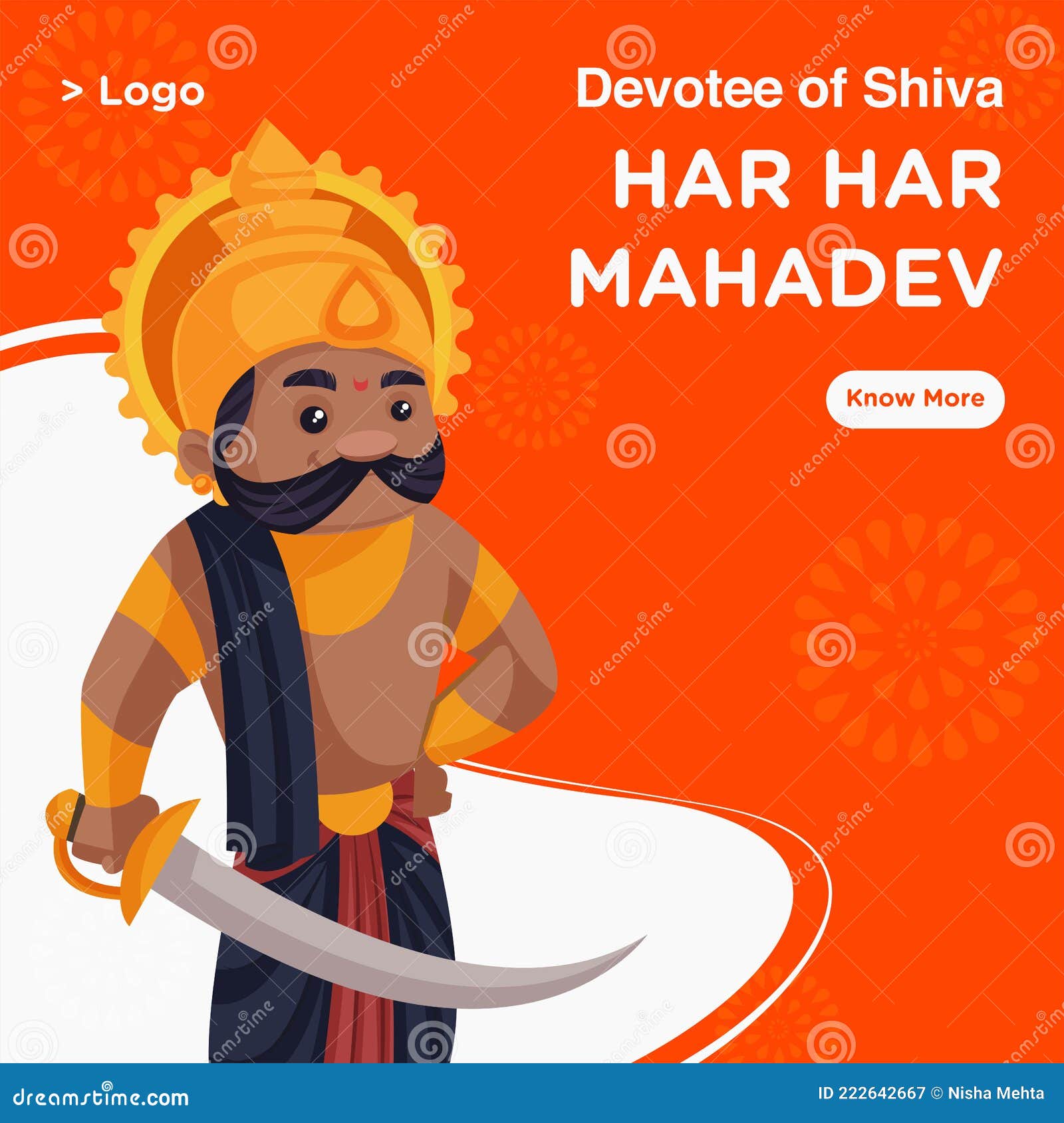 Banner Design Of Devotee Of Shiva Cartoon Vector | CartoonDealer.com ...