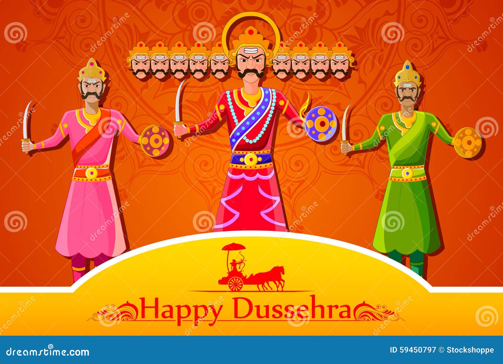 Ravana burning in Dussehra stock vector. Illustration of king - 59450797