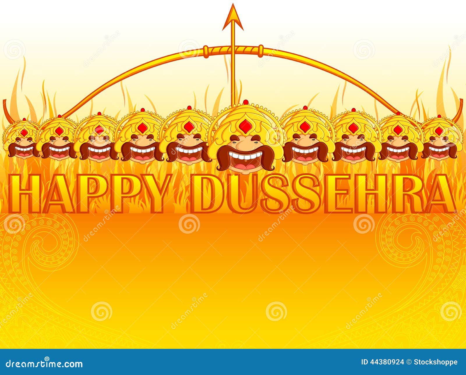 Ravana Burning In Dussehra Cartoon Vector | CartoonDealer.com #59465991