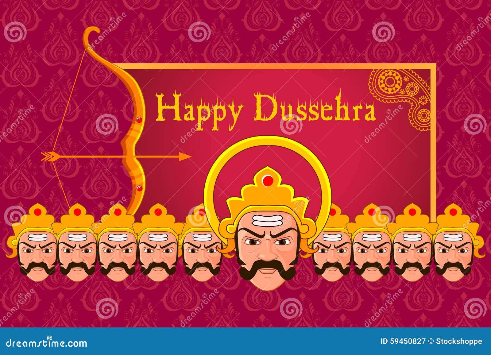 Ravana in Happy Dussehra stock vector. Illustration of cultural - 59450827
