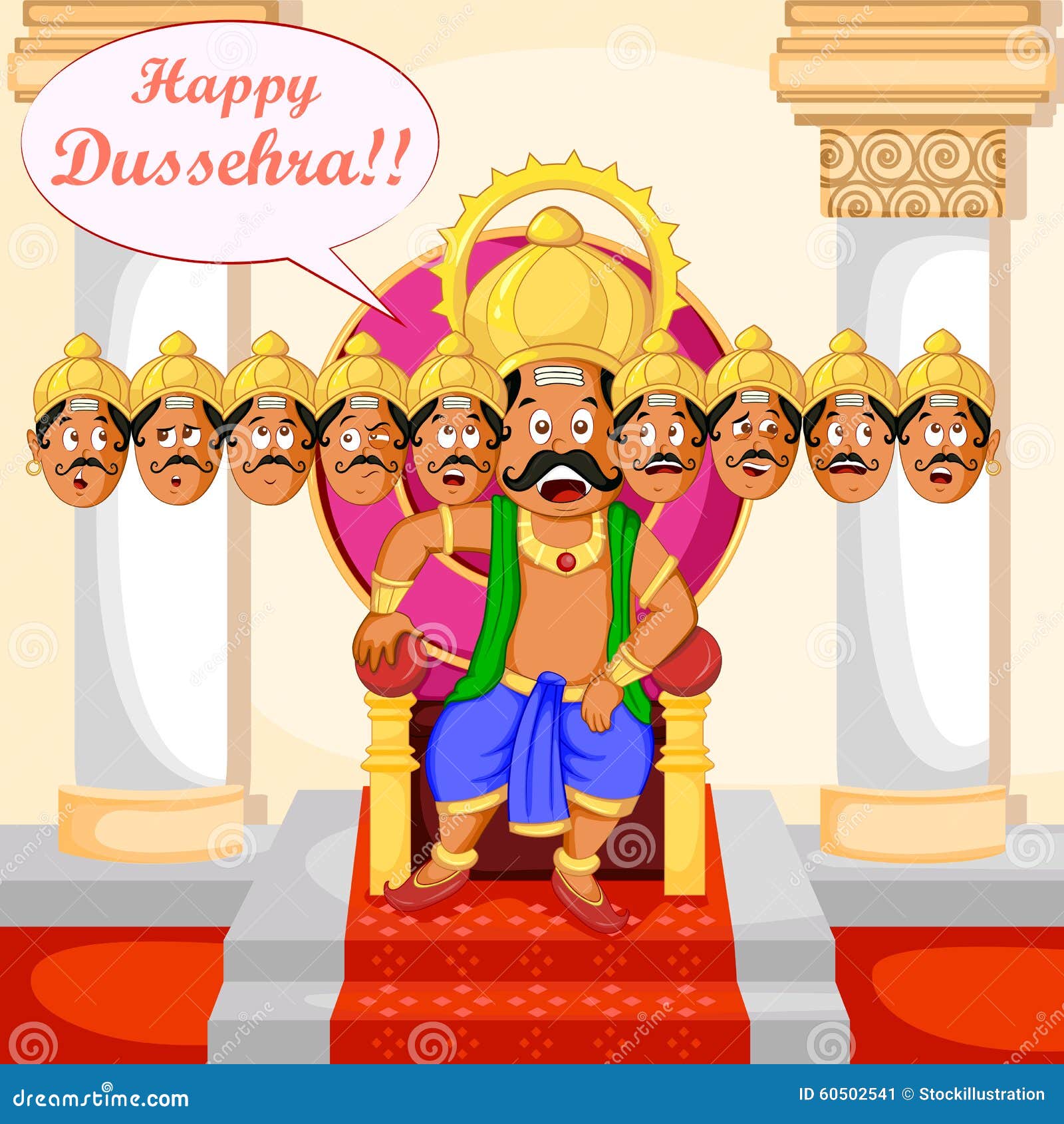 Ravana with Ten Head for Dussehra Stock Illustration - Illustration of ...