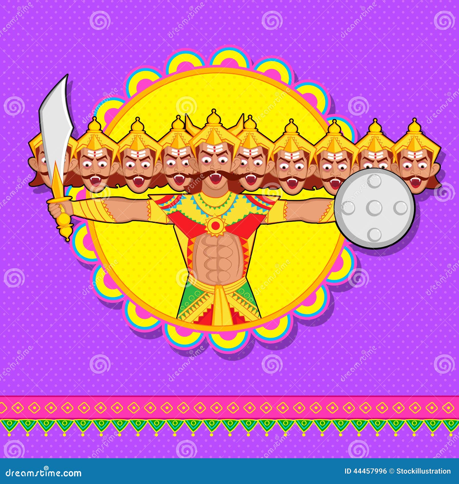 Ravana with Ten Head for Dussehra Stock Vector - Illustration of ...