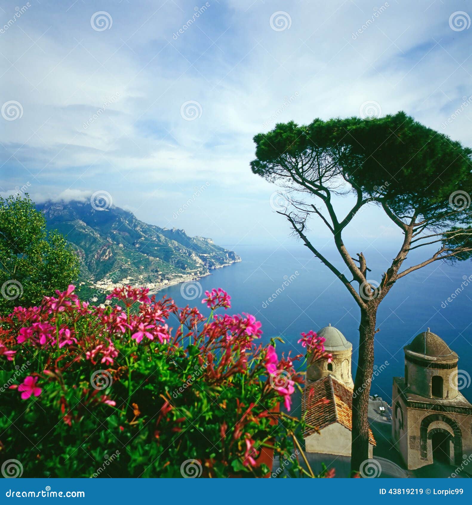 Ravello, Italy stock image. Image of coast, shore, clouds - 43819219